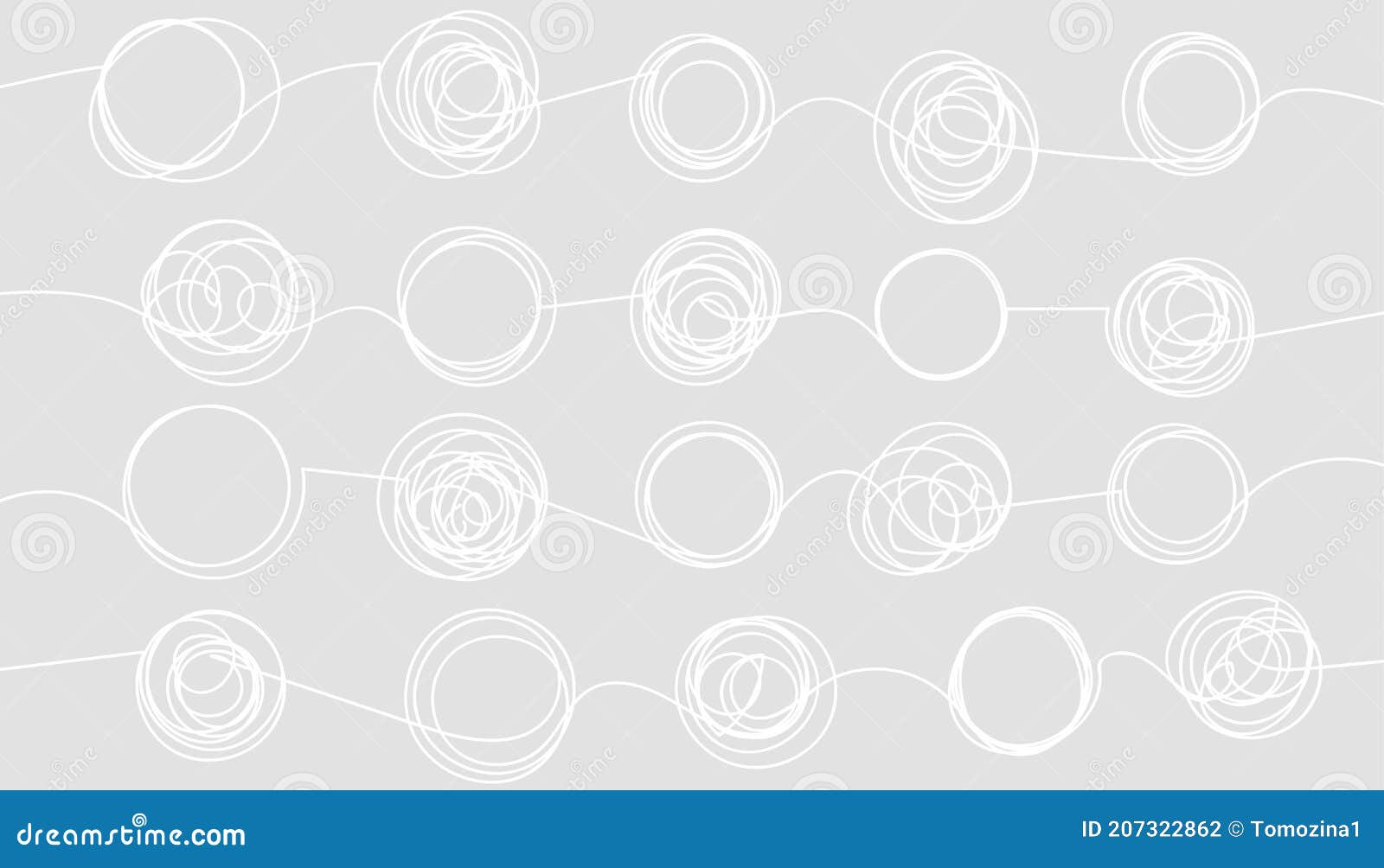 Background with Tangled and Unraveled Doodle Hand Drawn Tangles Stock ...