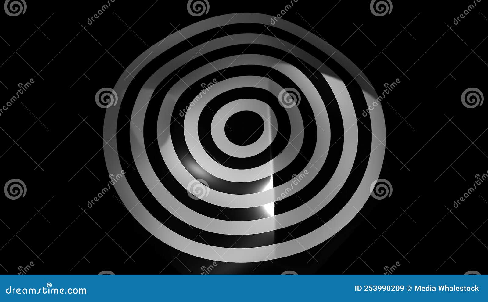 Background with Target Rings. Motion. Circle of Rings on Black ...