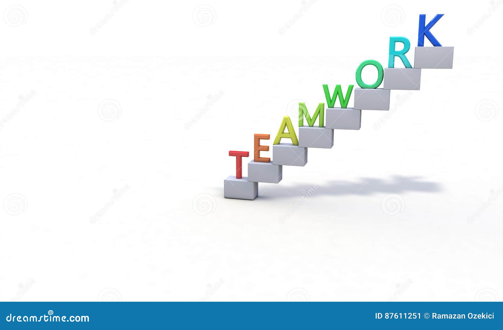 Background of Teamwork, Right View 3d Render Stock Illustration ...