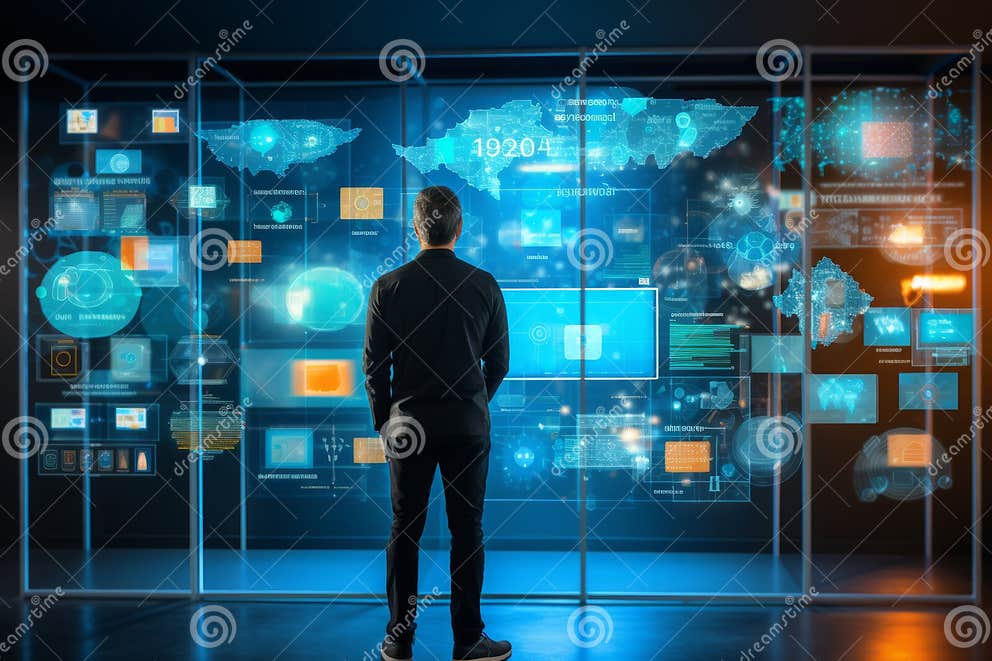 Background of Tech Horizon. a Sleek Digital Landscape Featuring with ...