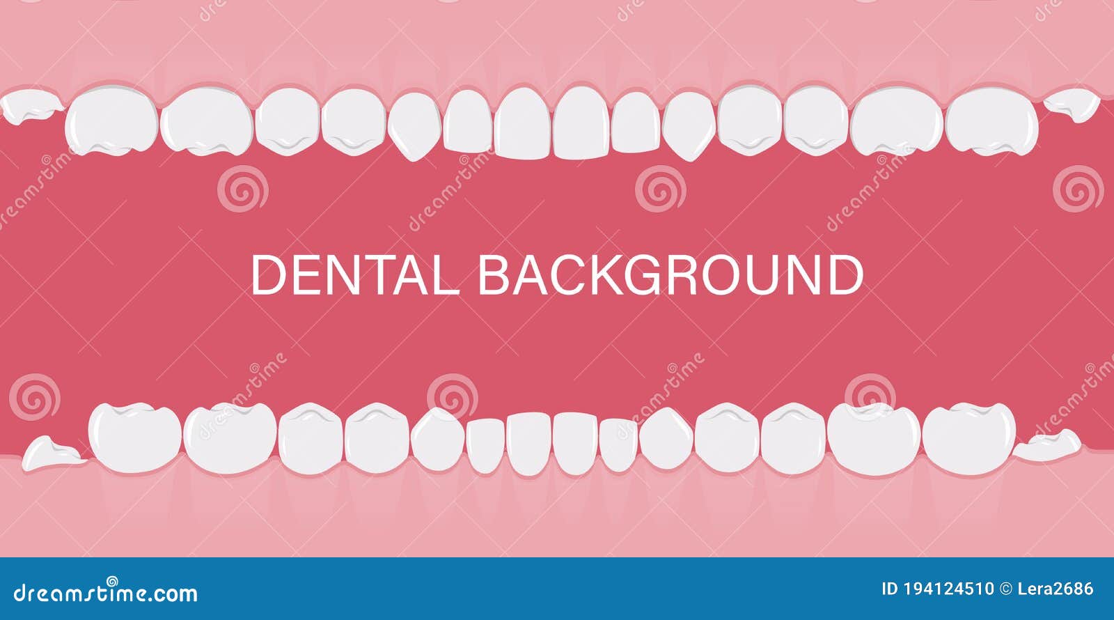 Background with Teeth in a Row. Human Teeth in the Gum. Background for ...