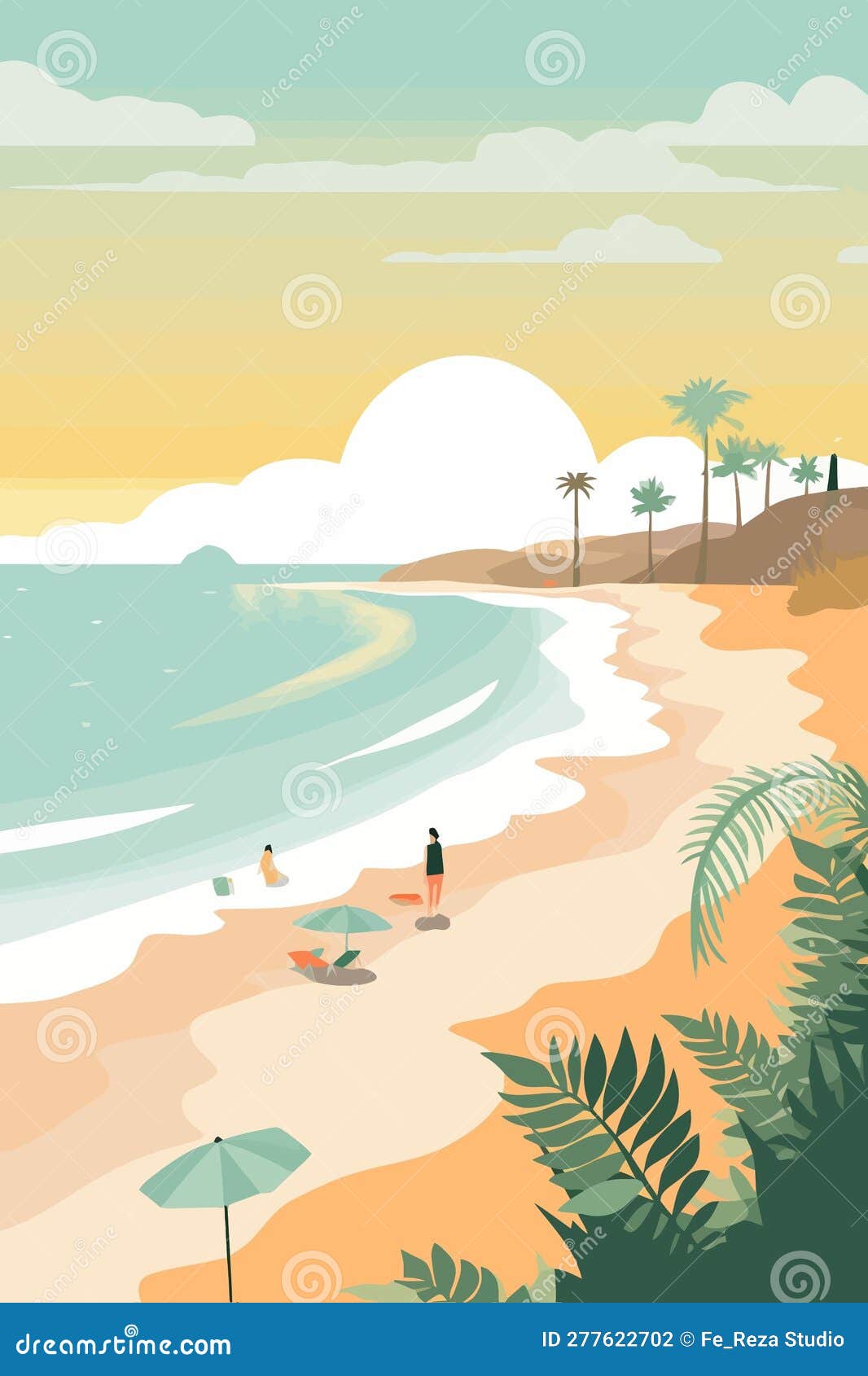 Background Template for Beach Themed Poster Design. Stock Vector ...