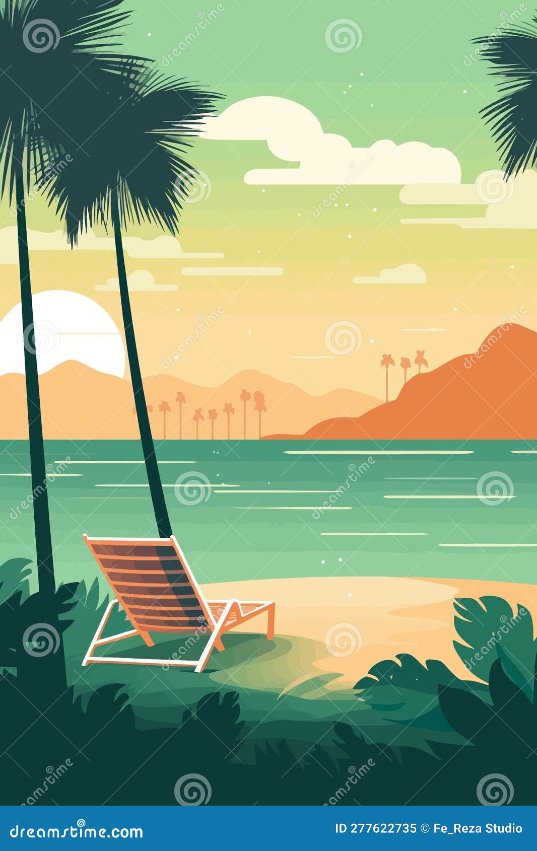 Background Template for Beach Themed Poster Design. Stock Vector ...