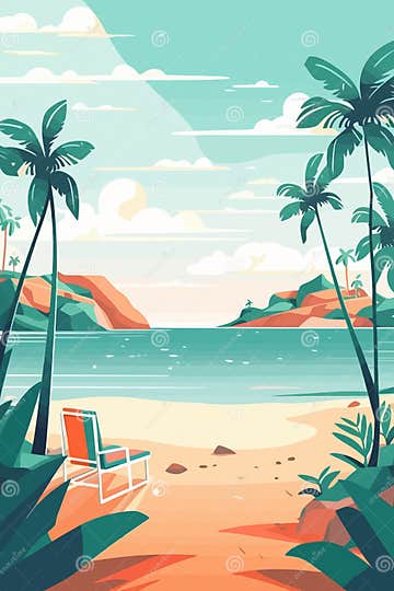 Background Template for Beach Themed Poster Design. Stock Vector ...