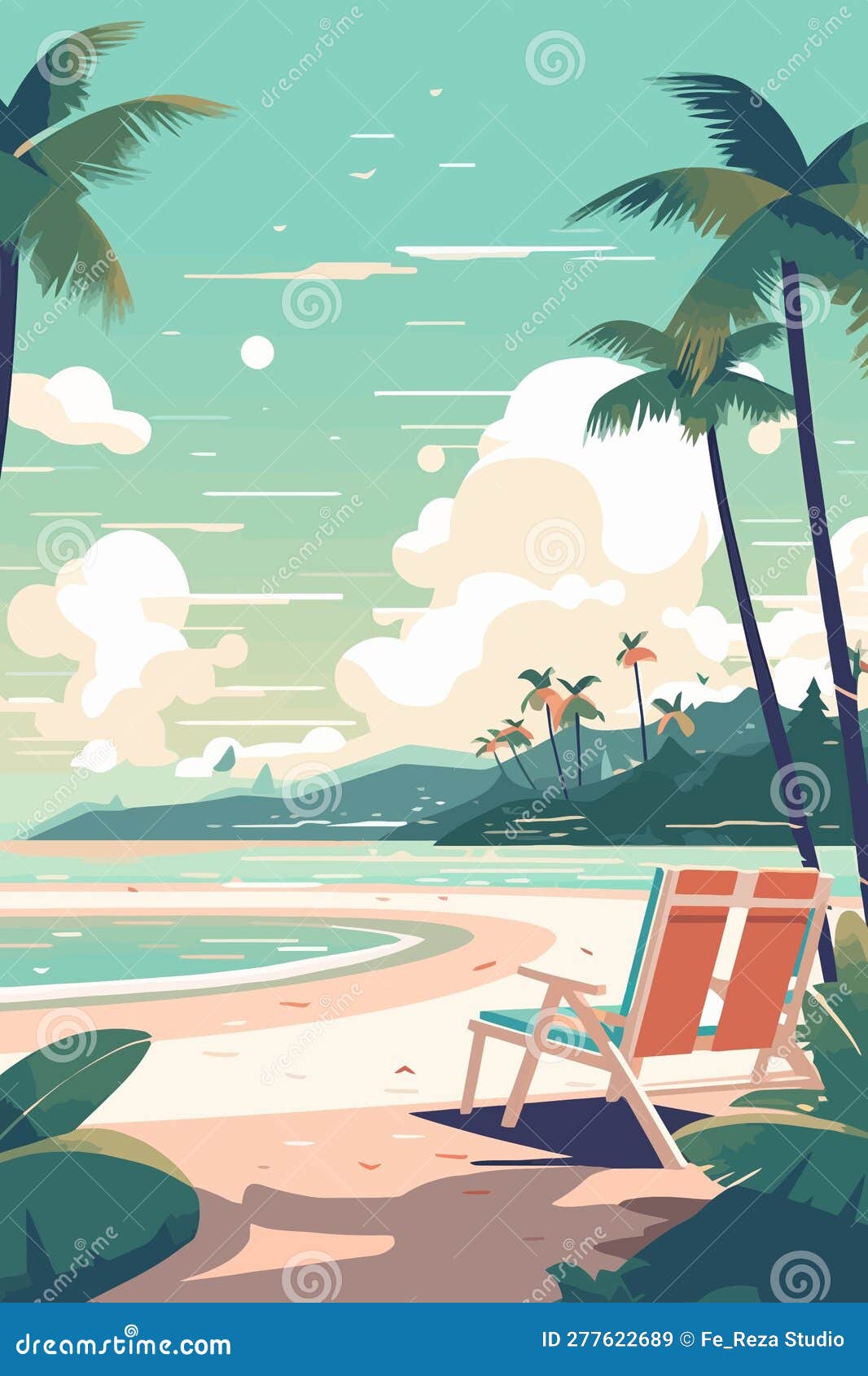 Background Template for Beach Themed Poster Design. Stock Vector ...