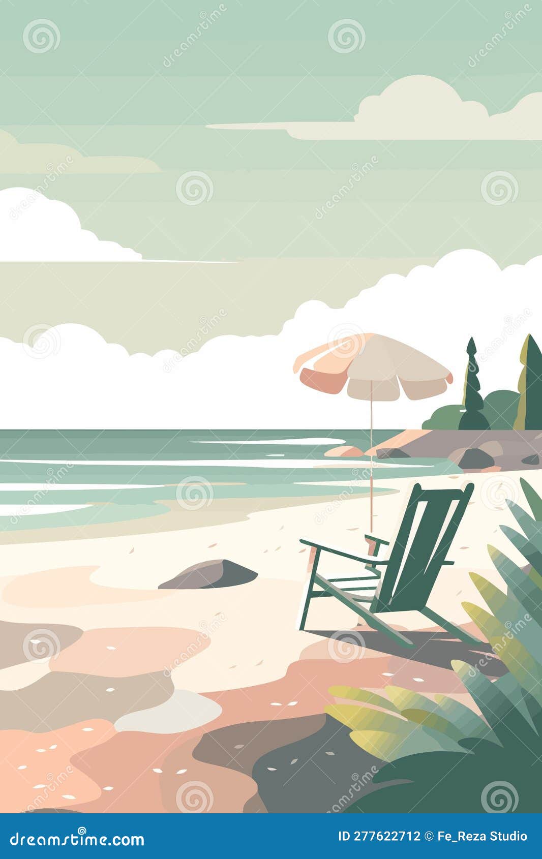 Background Template for Beach Themed Poster Design. Stock Vector ...