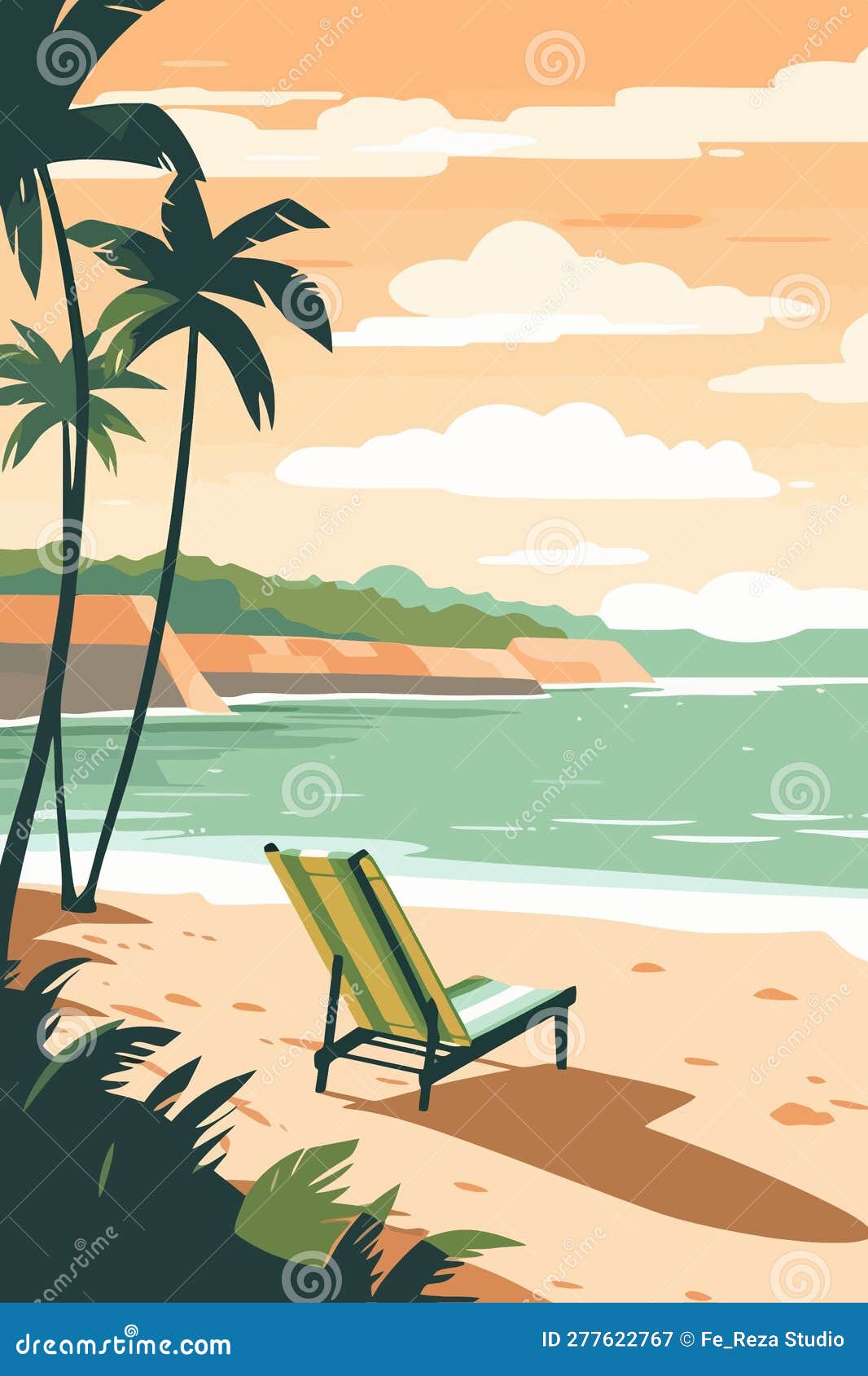 Background Template for Beach Themed Poster Design. Stock Vector ...