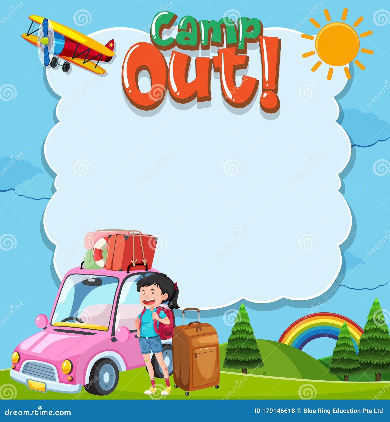 Background Template with Camping Theme Stock Vector - Illustration of ...