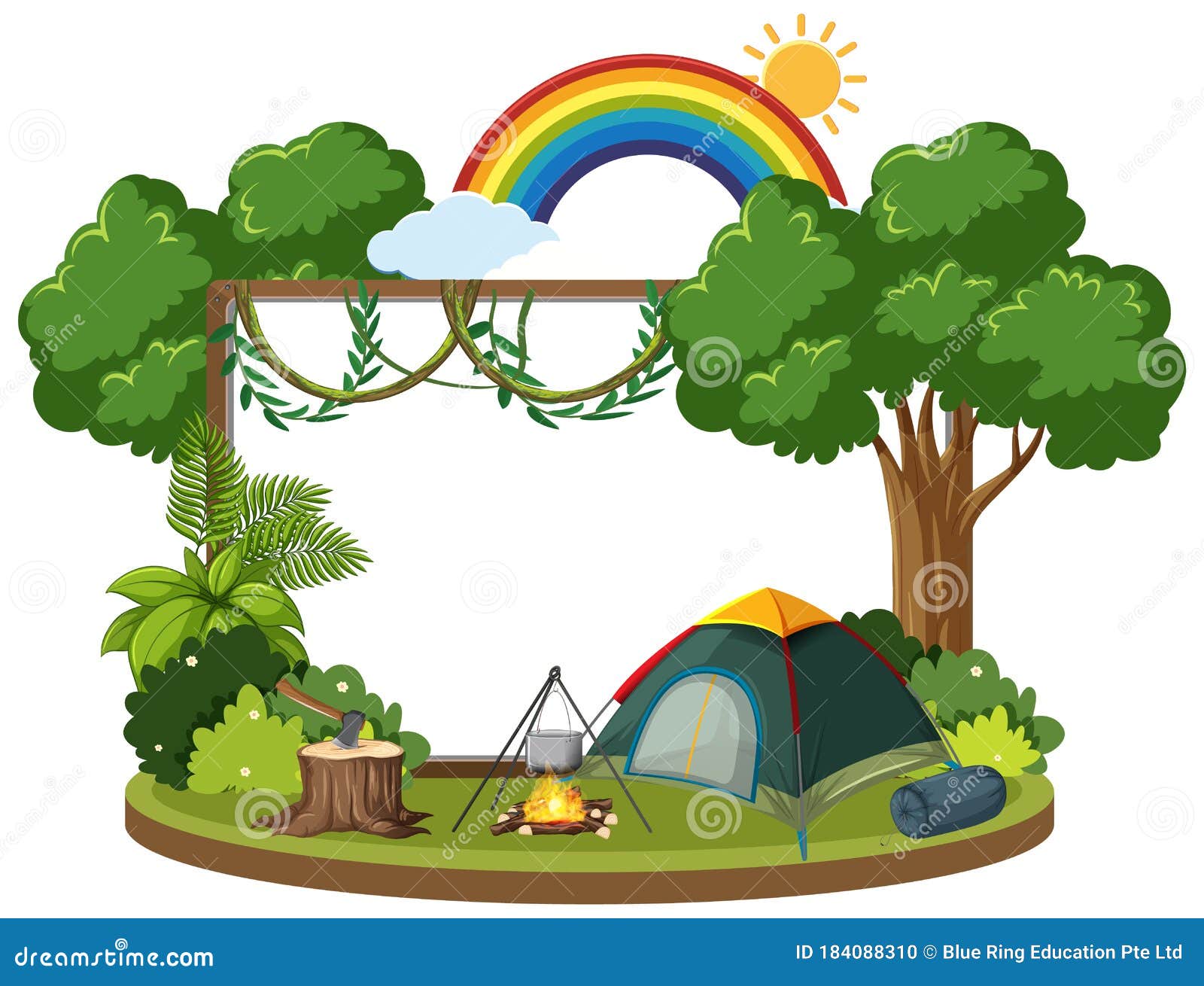 Background Template with Camping Theme Stock Vector - Illustration of ...