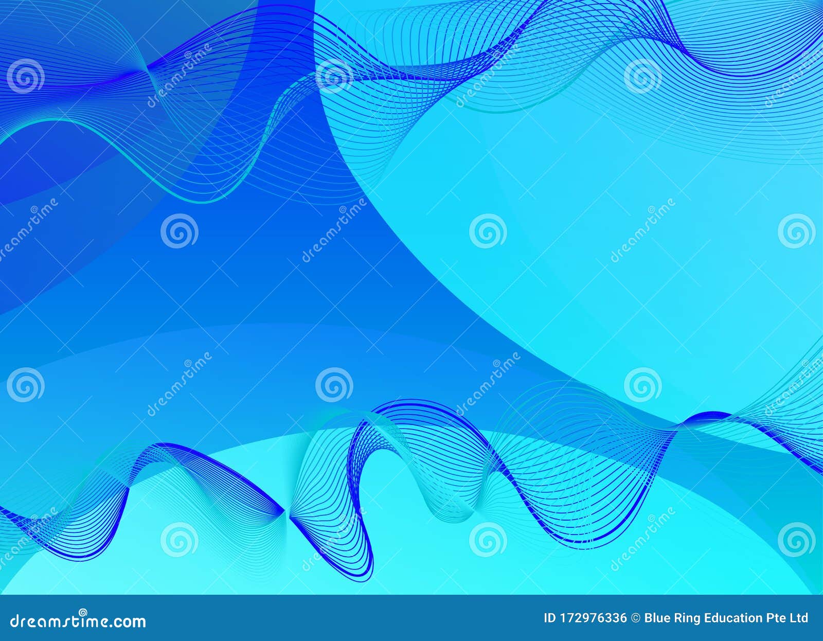 Background Template Design with Blue Waves Stock Vector - Illustration ...