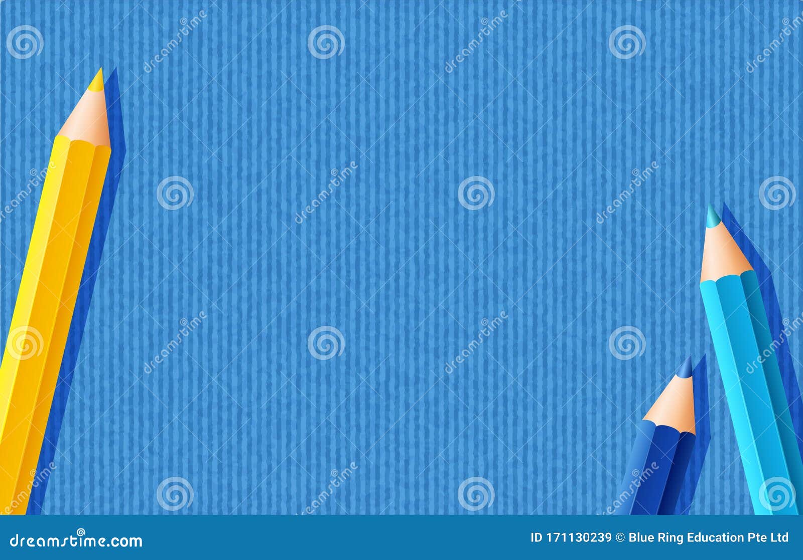 Background Template Design with Color Pencils Stock Illustration ...