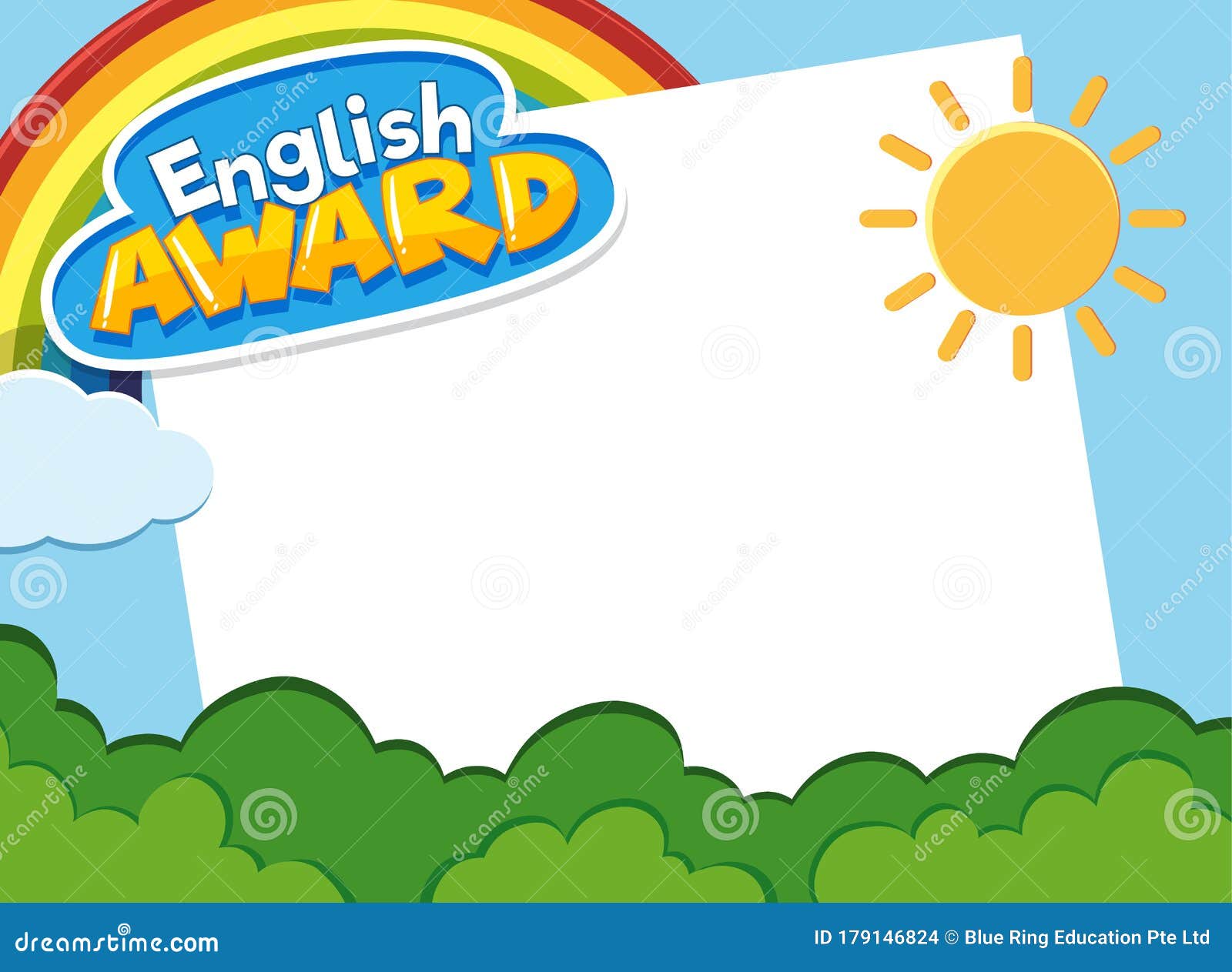 Background Template Design with Garden Scene Stock Vector ...