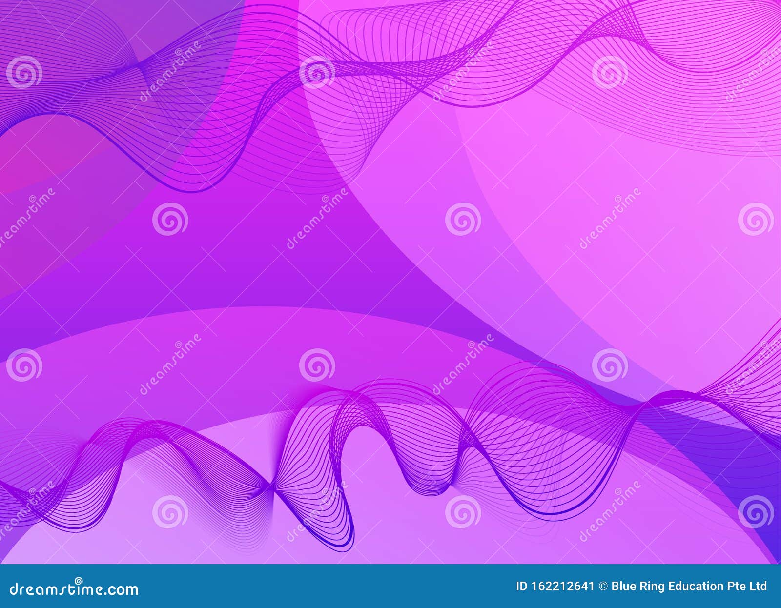 Background Template Design with Purple Waves Stock Vector ...