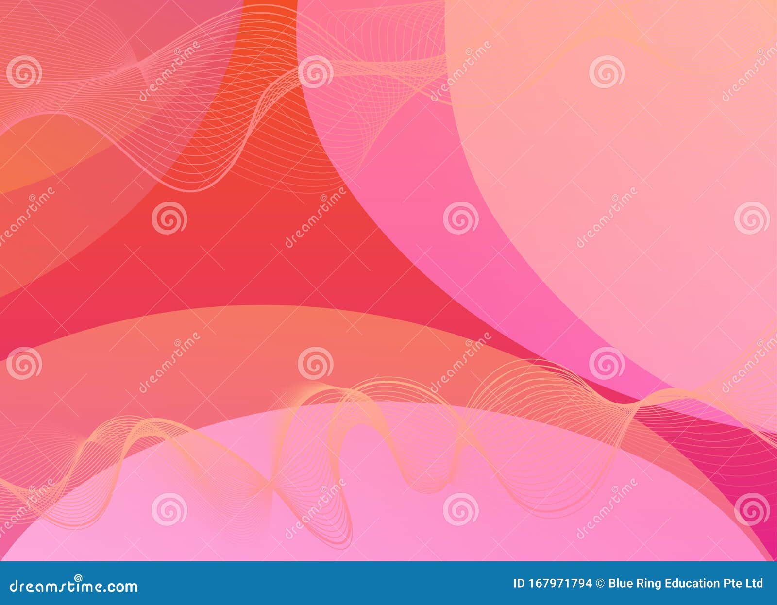Background Template Design with Red and Pink Waves Stock Vector ...