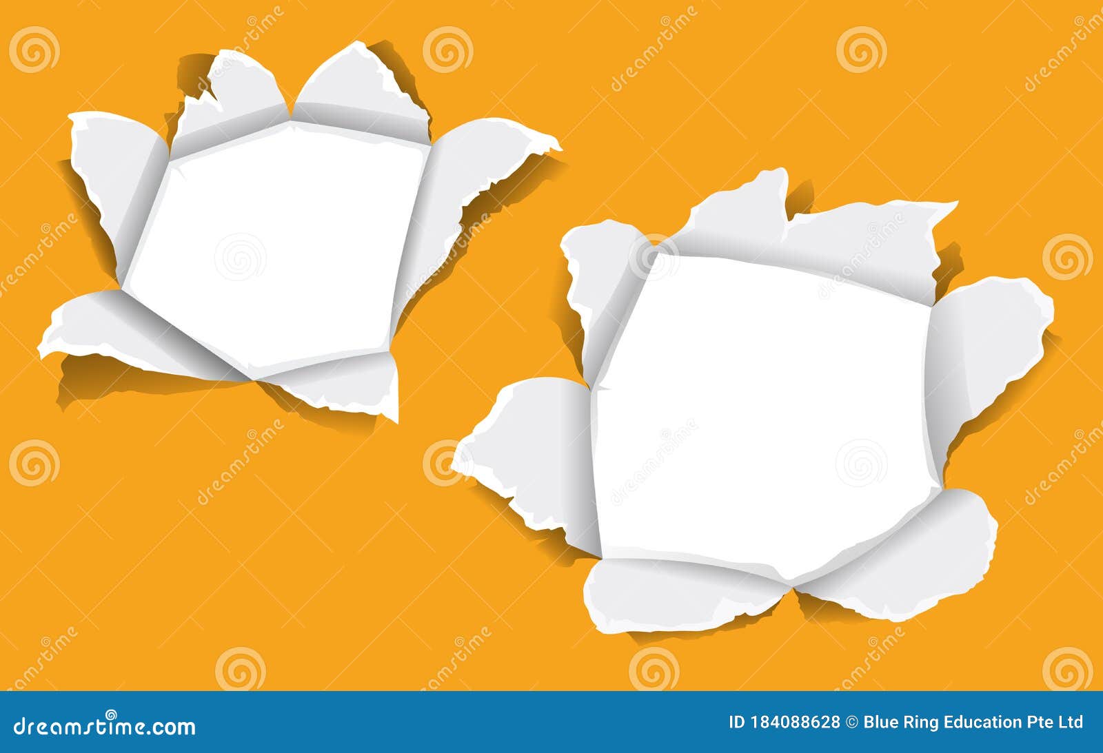 Background Template Design with Ripping Paper Stock Vector ...