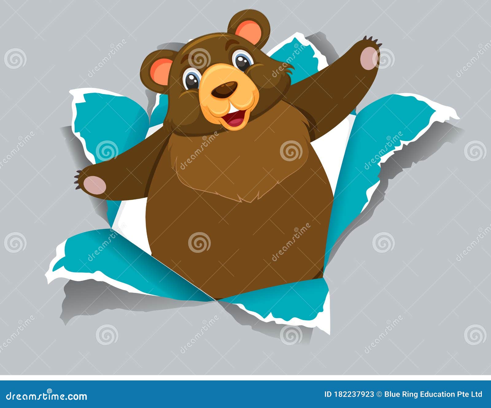 Background Template Design with Wild Bear Stock Vector - Illustration ...