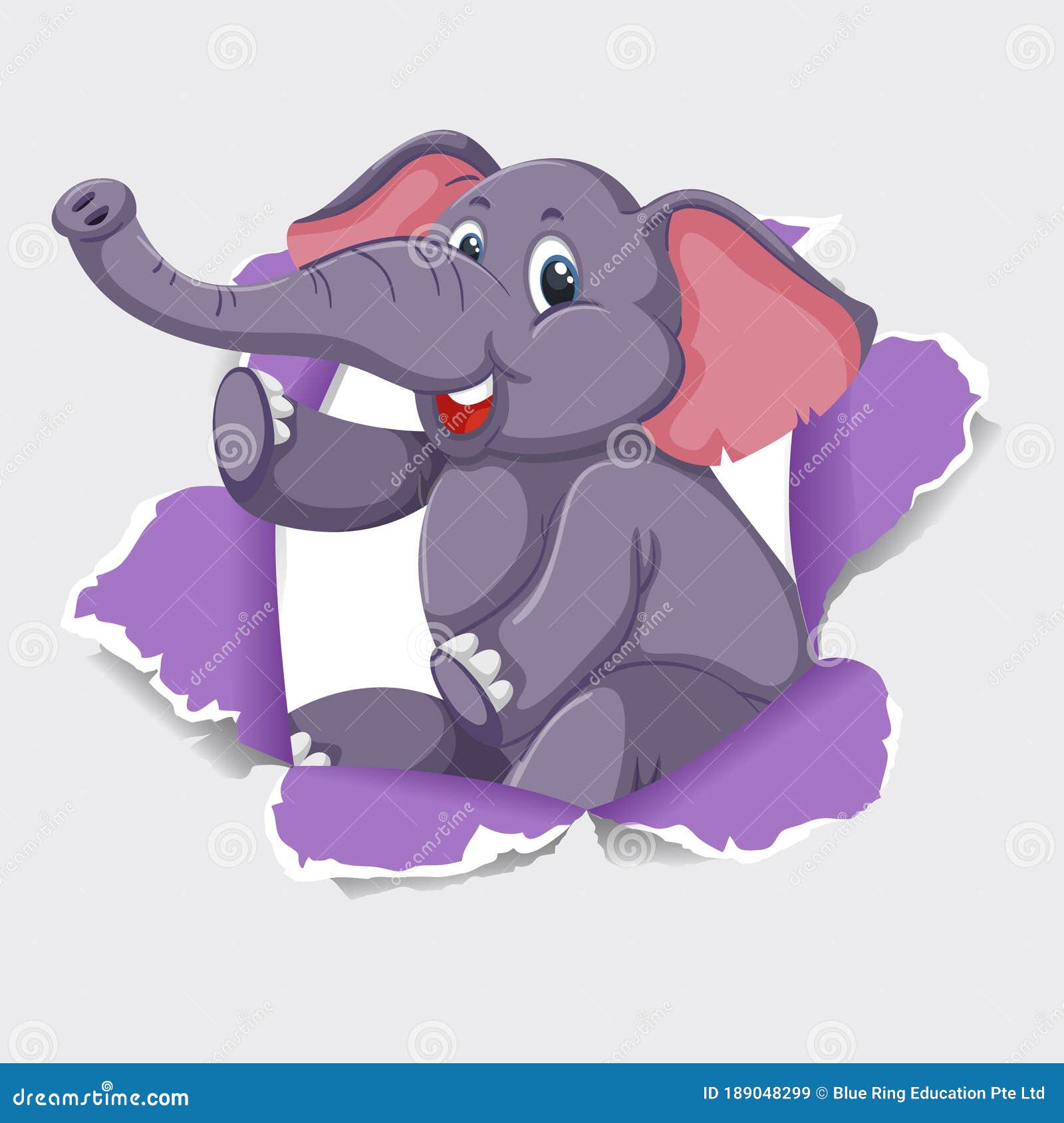 Background Template Design with Wild Elephant Stock Vector ...