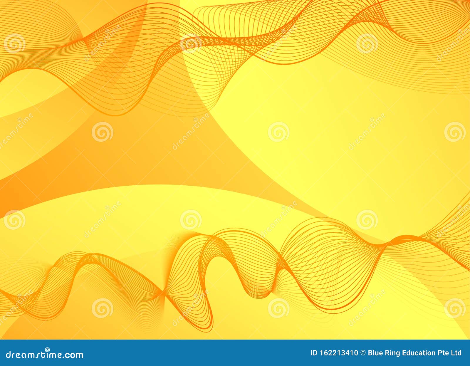 Background Template Design with Yellow Waves Stock Vector ...