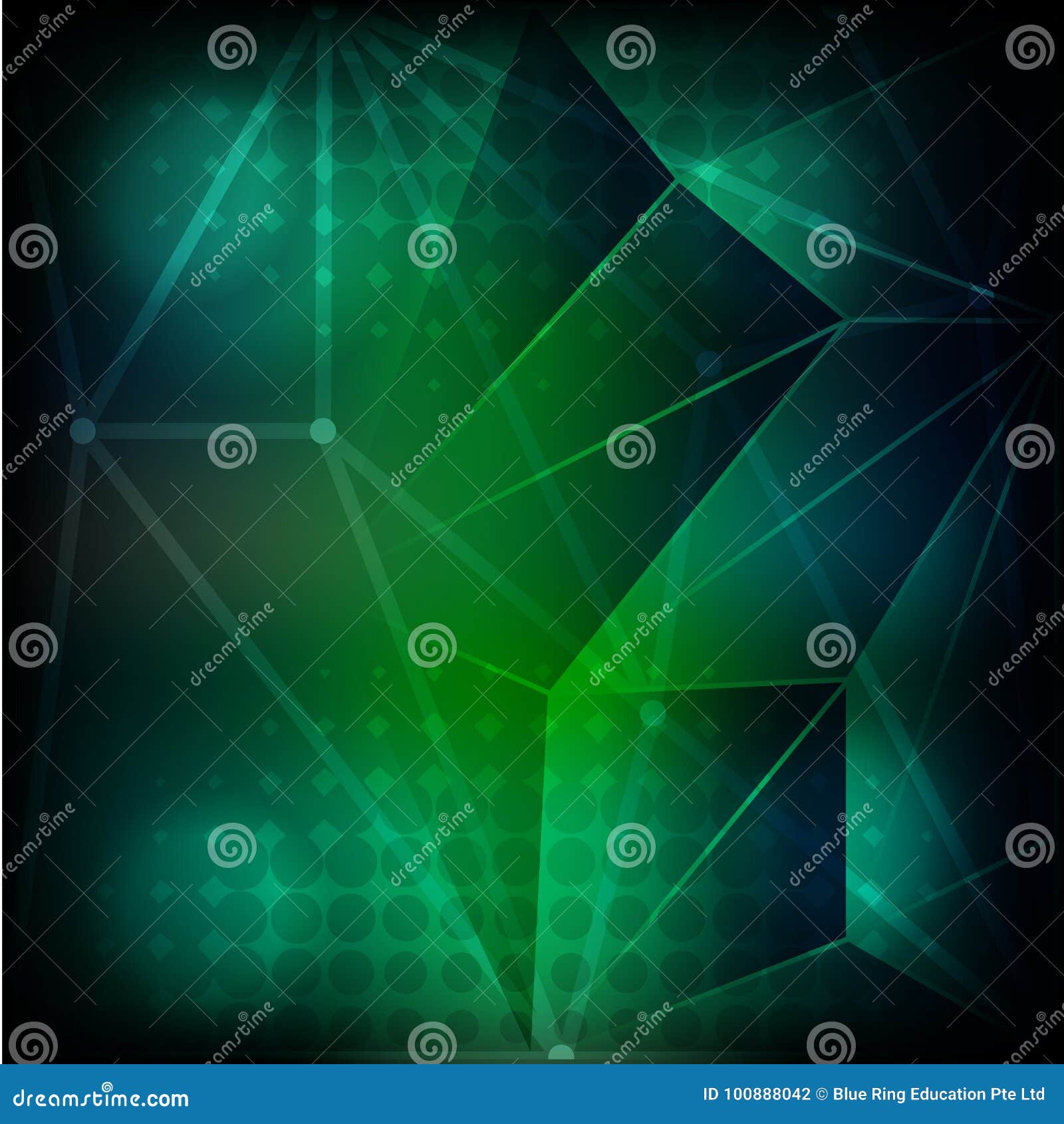 Background Template with Dim Light in Green Stock Vector - Illustration ...