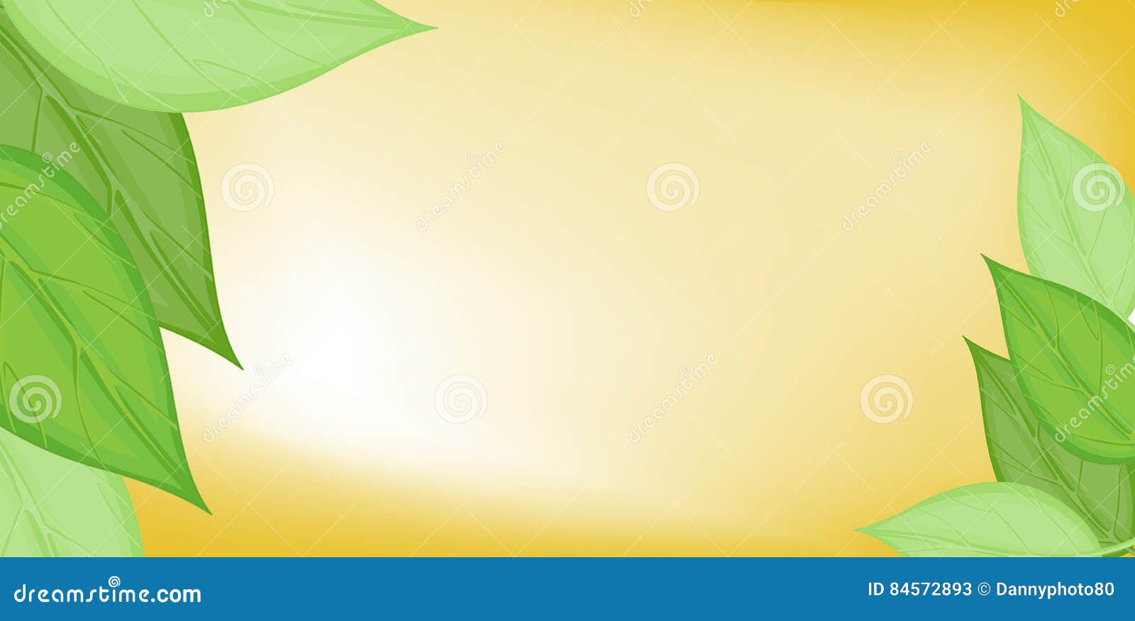Background Template with Green Leaves Stock Illustration - Illustration ...