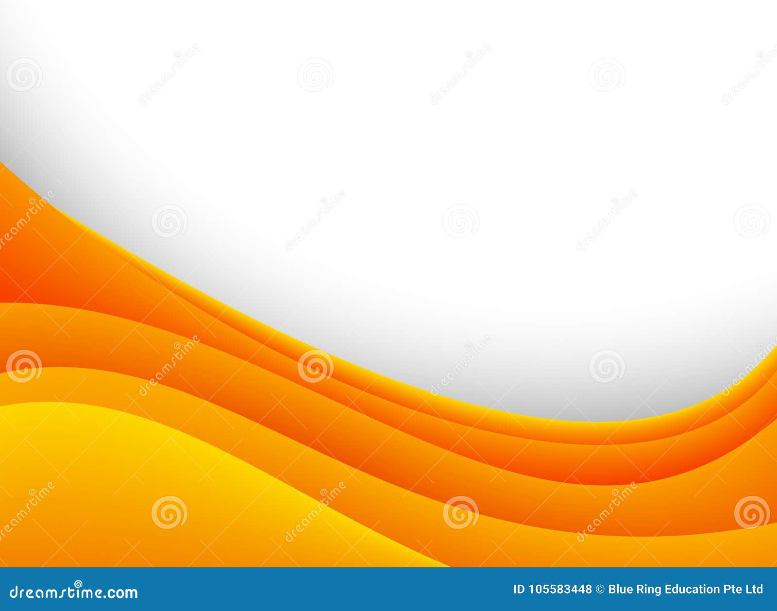 Background Template with Orange Curves Stock Vector - Illustration of ...