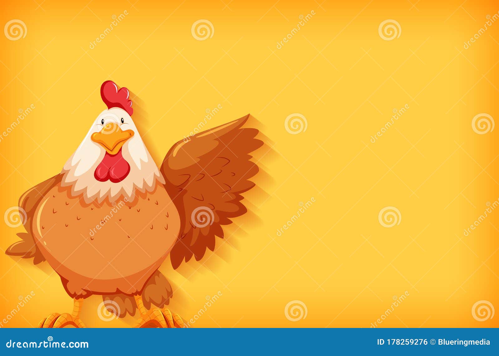 Background Template with Plain Color and Fat Chicken Stock Vector ...