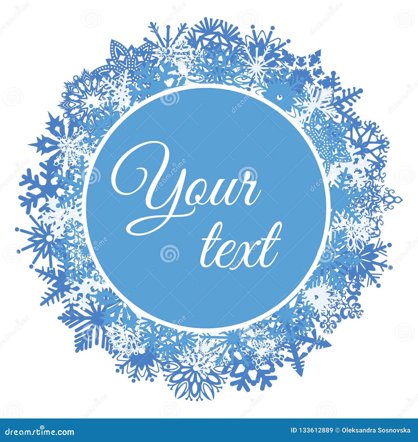 Background Template of Snowflakes and Space for Your Text. Vector ...