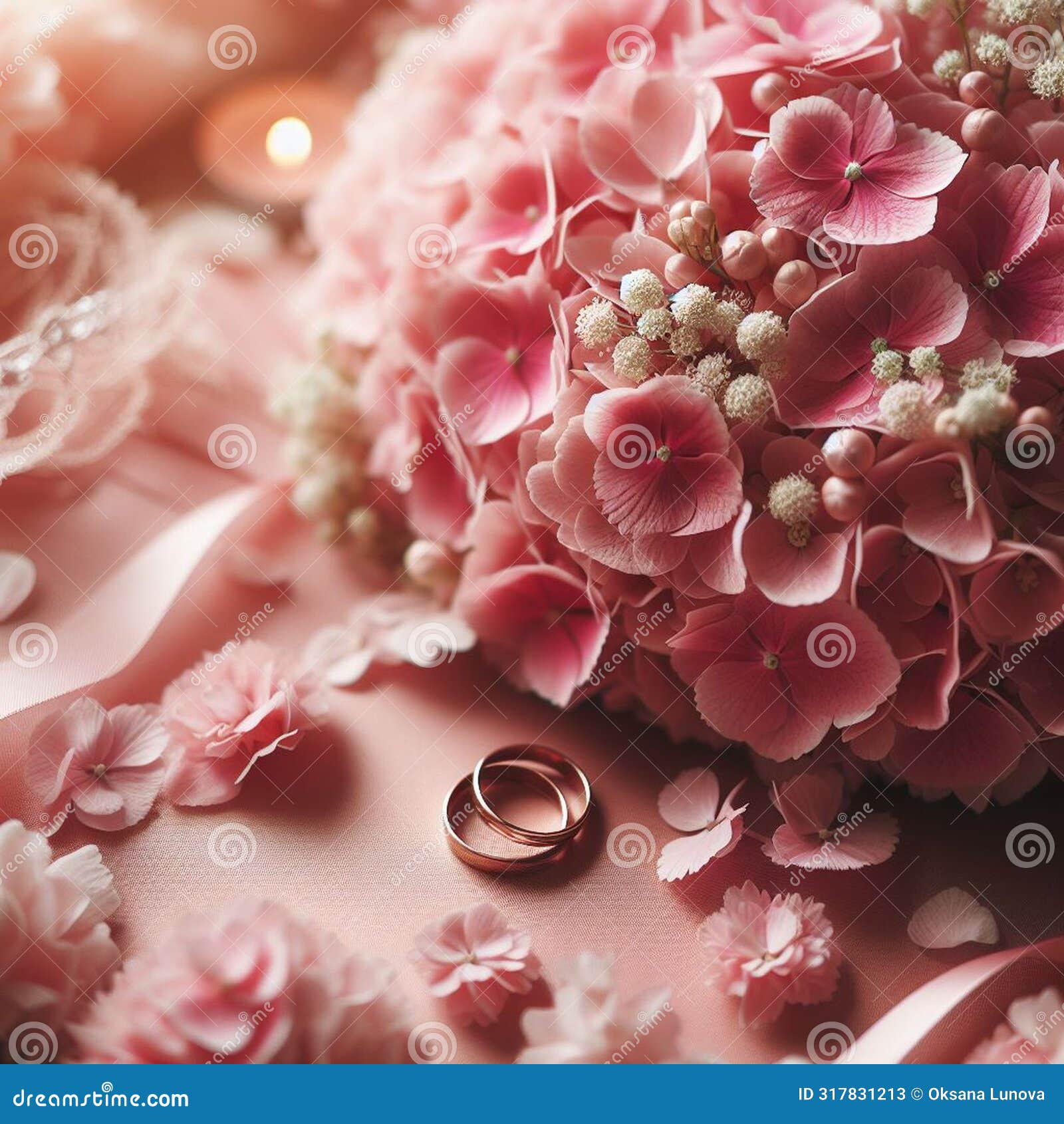 Background with Tender Pink Hydrangeas for a Pink Wedding Stock Illustration - Illustration of ...