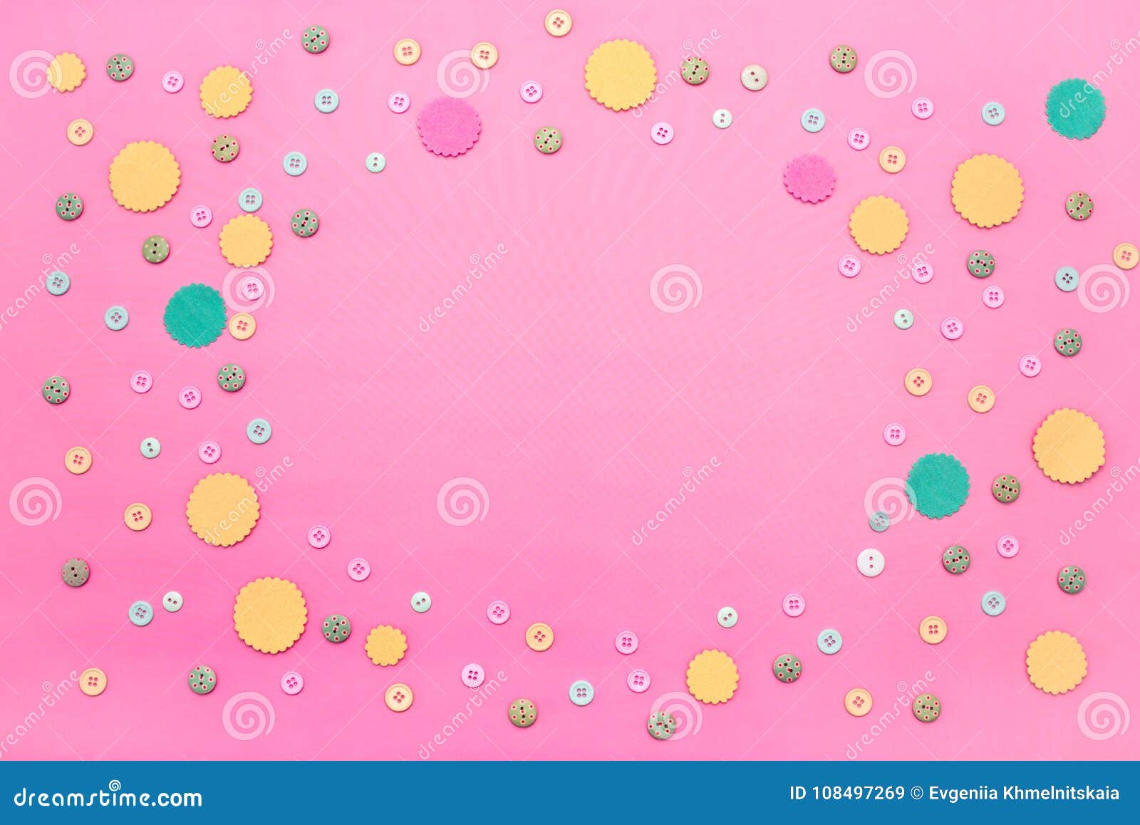 Background for Text Ornamental Frame of Colored Buttons. Stock Image ...