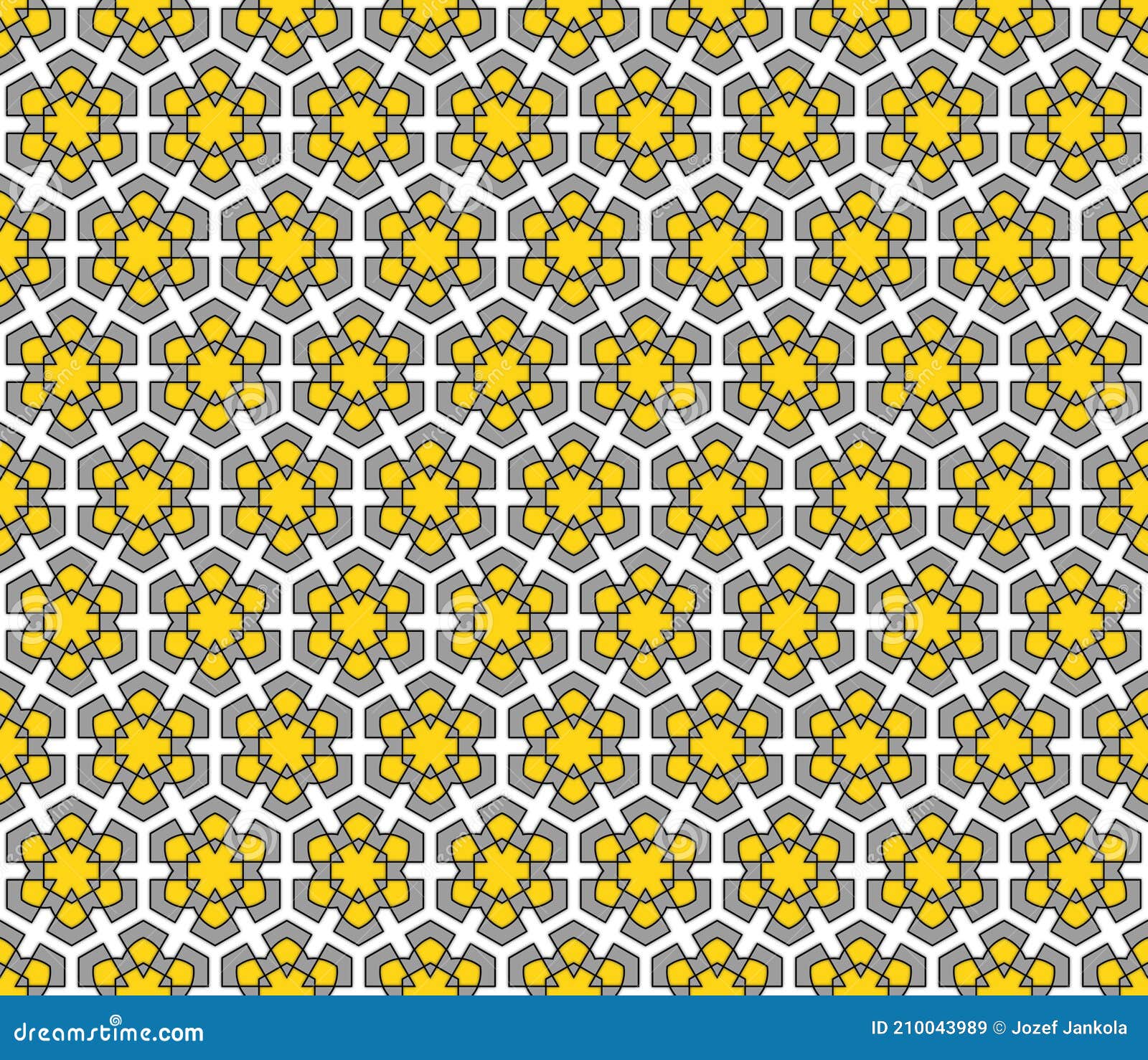 Gray Yellow Hexagonal Cross Pattern Stock Illustration - Illustration ...