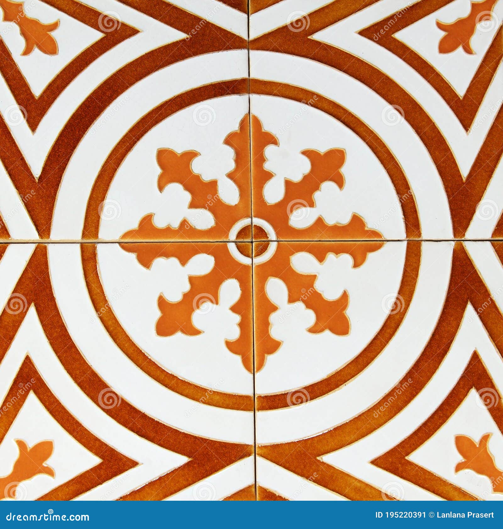 Background and Texture Ancient Pattern on Ceramic Tile Stock ...