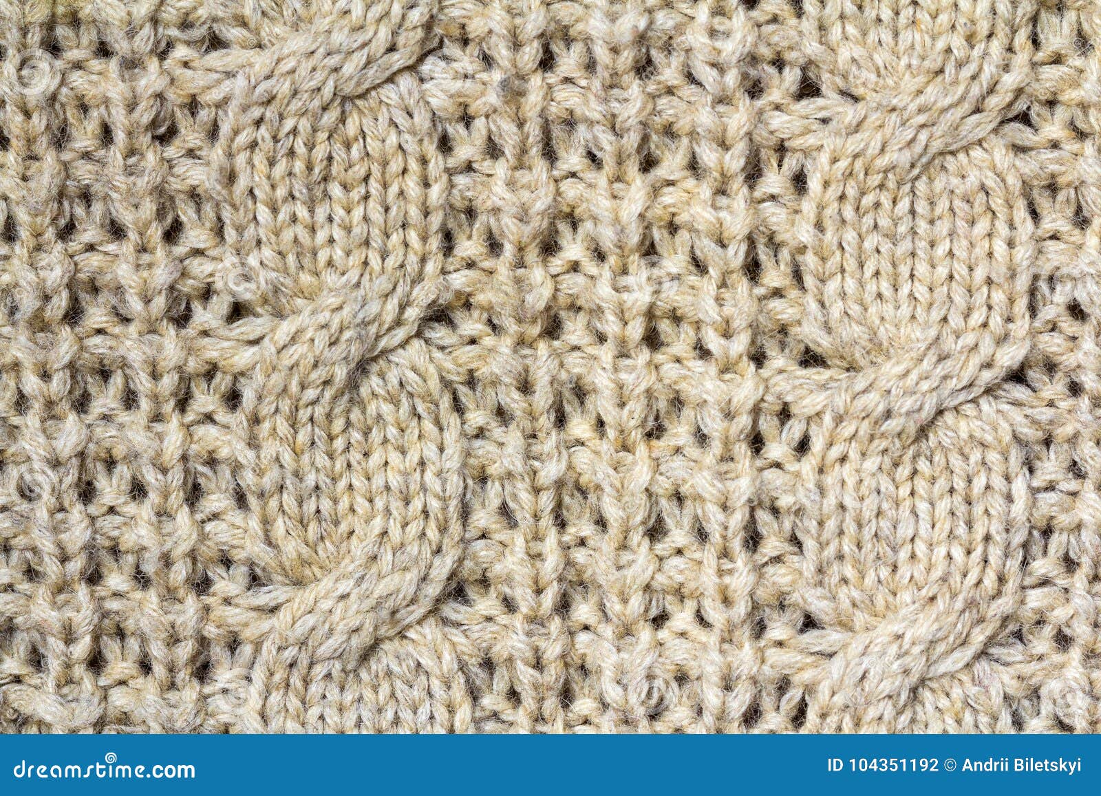 Background Texture of Beige Pattern Knitted Fabric Made of Cotton or ...