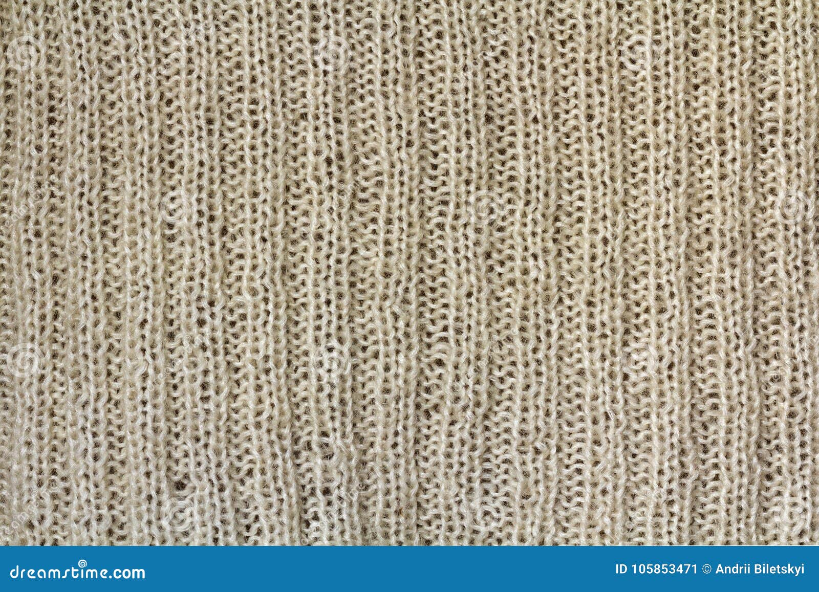 Background Texture of Beige Pattern Knitted Fabric Made of Cotton or ...