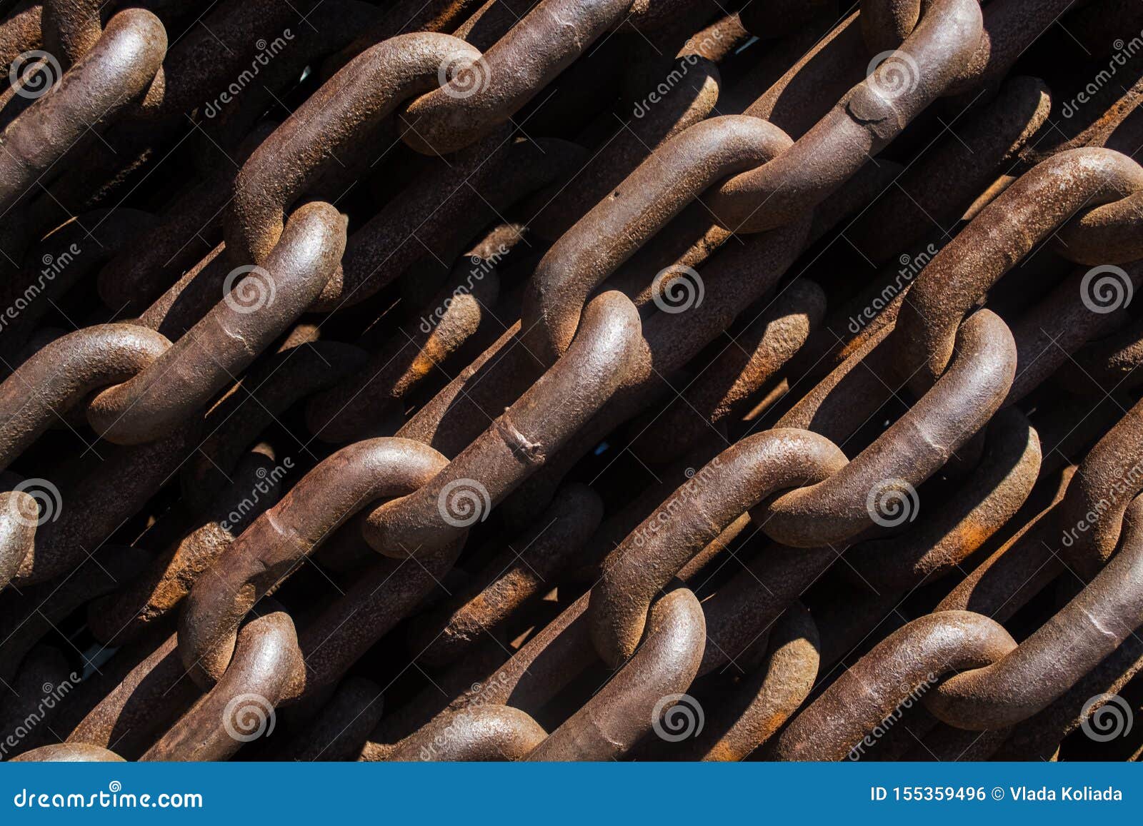 Background or Texture from Big Metal and Rusty Chains and Links. Stock ...