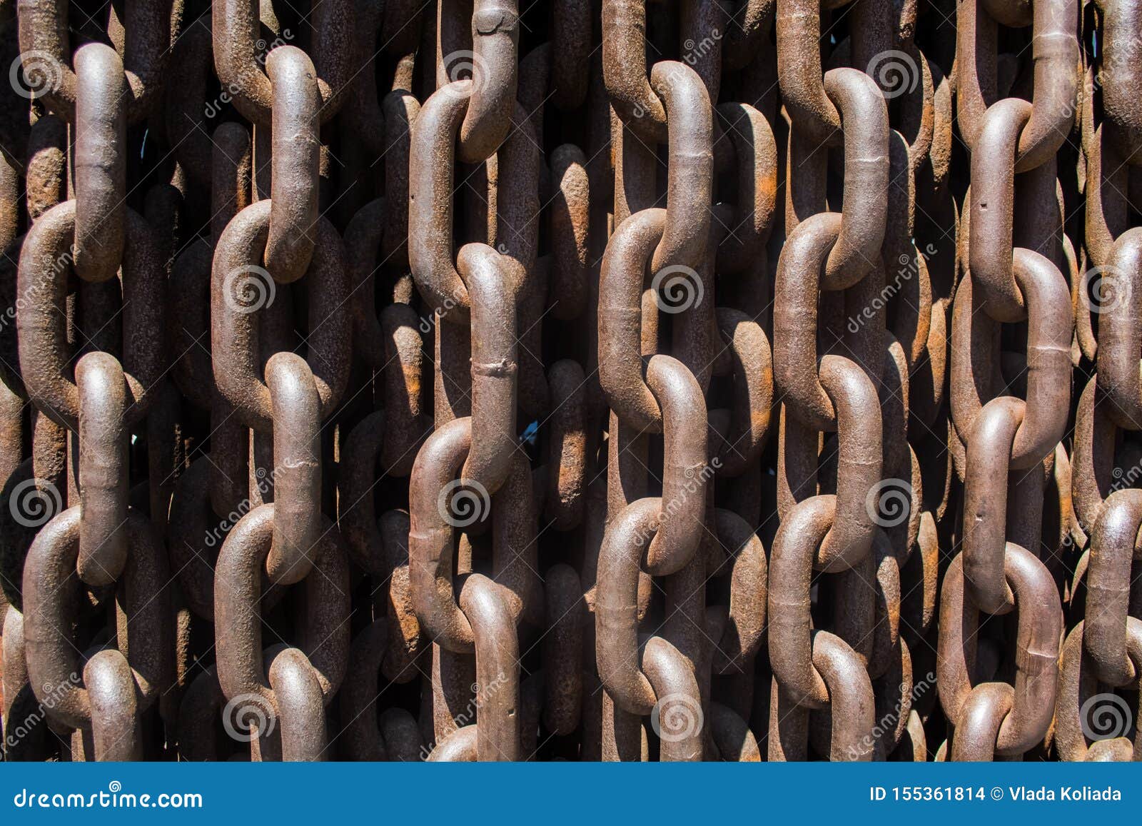 Background or Texture from Big Metal and Rusty Chains and Links. Stock ...