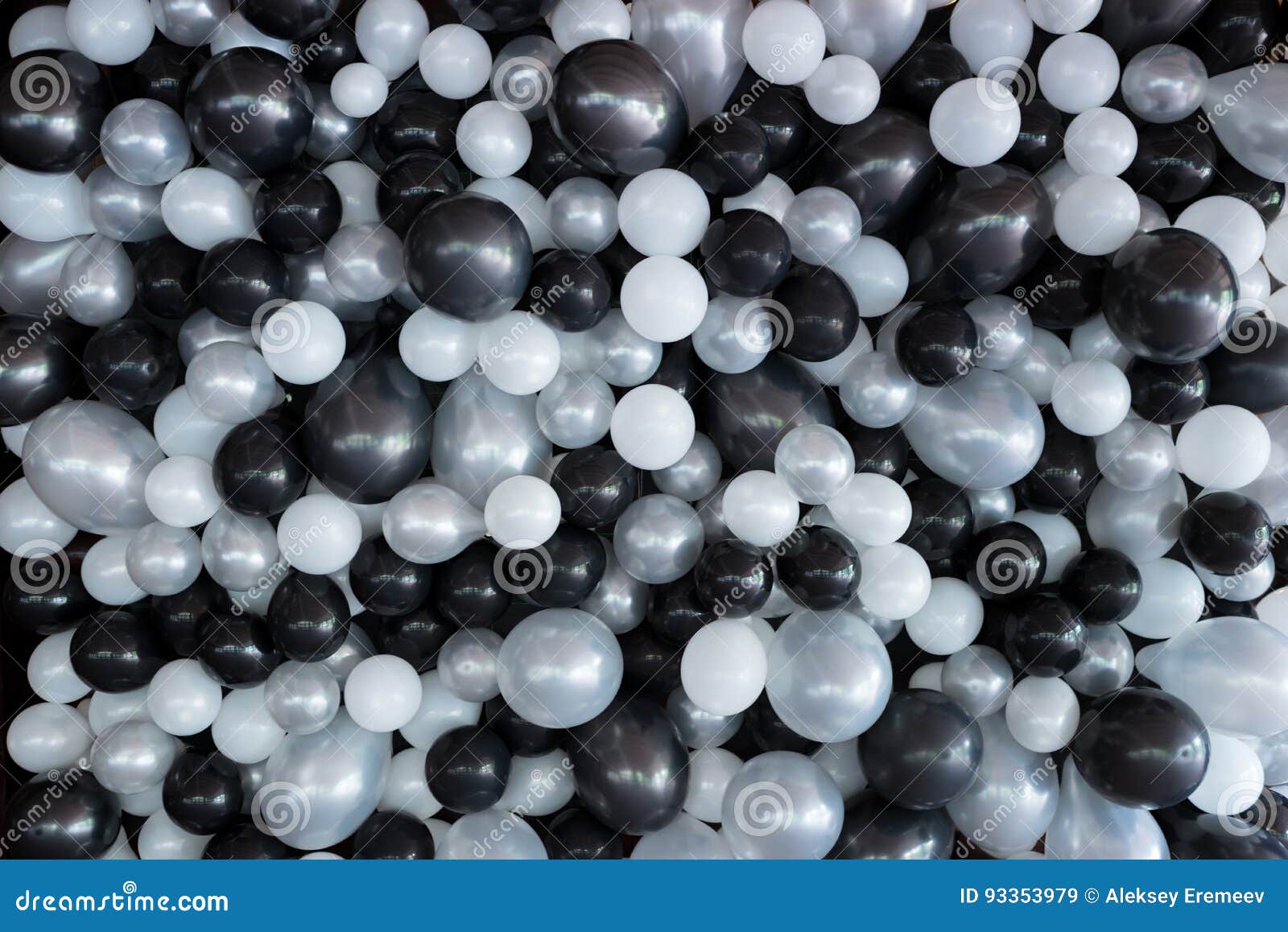 Background, Texture, Black and White Inflatable Balls on the Whole ...