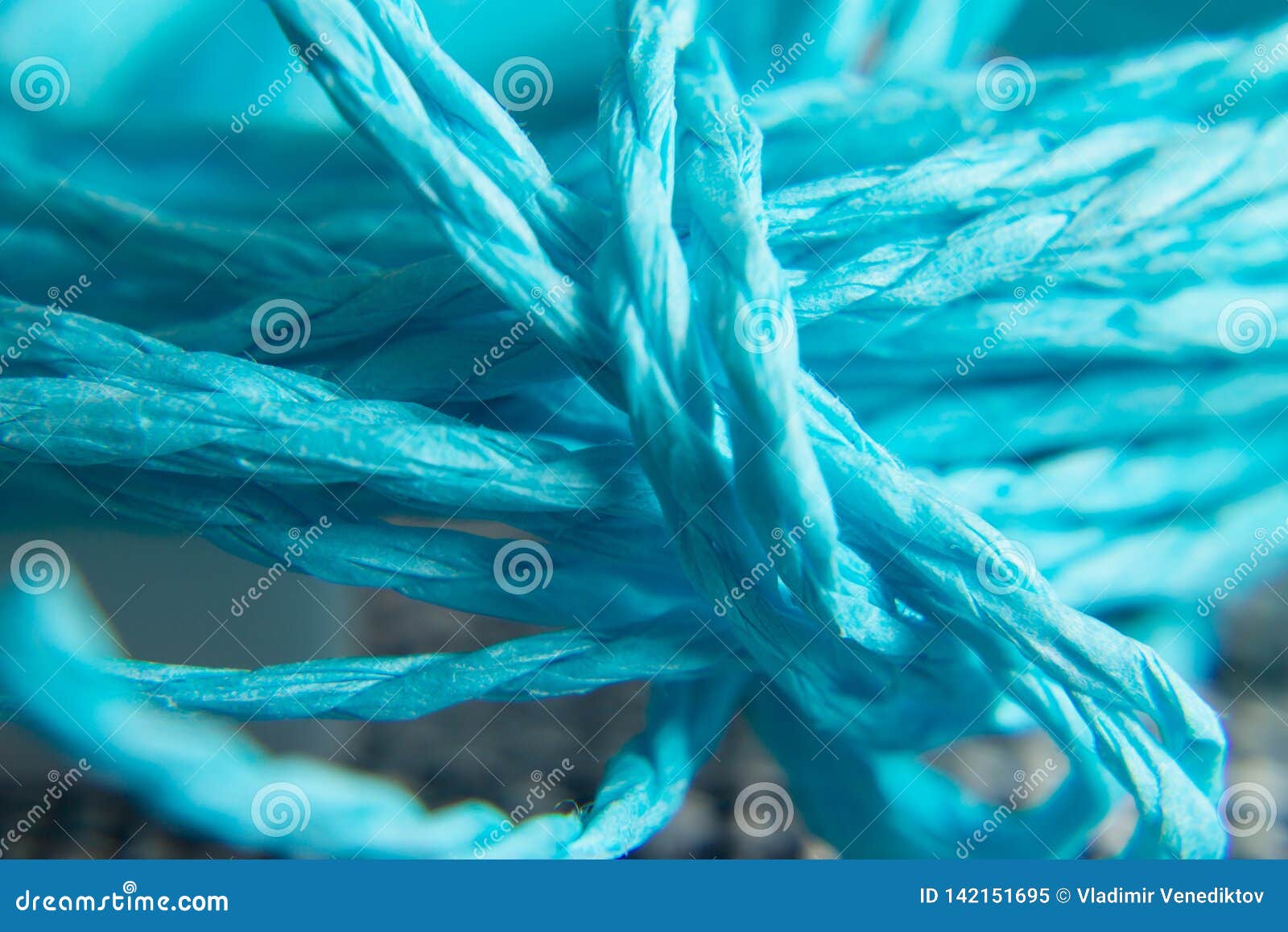 Background Texture of Blue Rope with Knot. Concept and Design Stock ...
