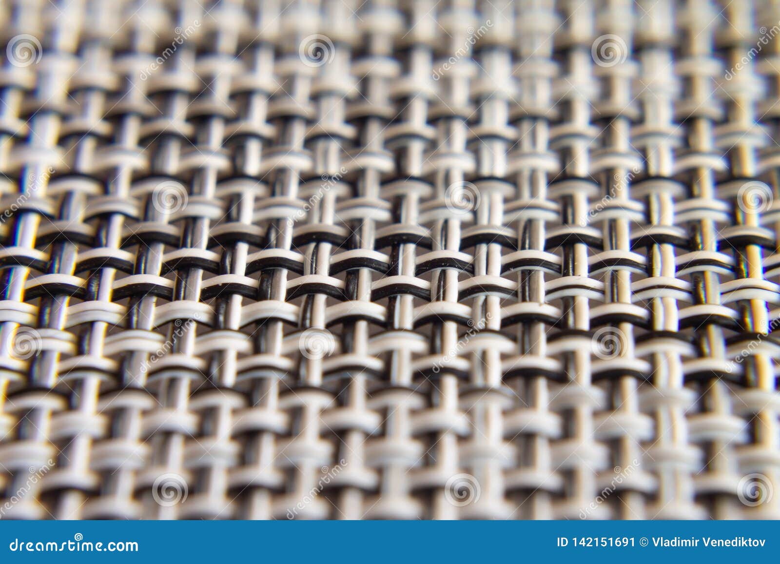 Background Texture of Braided Black and White Wire Close-up with ...