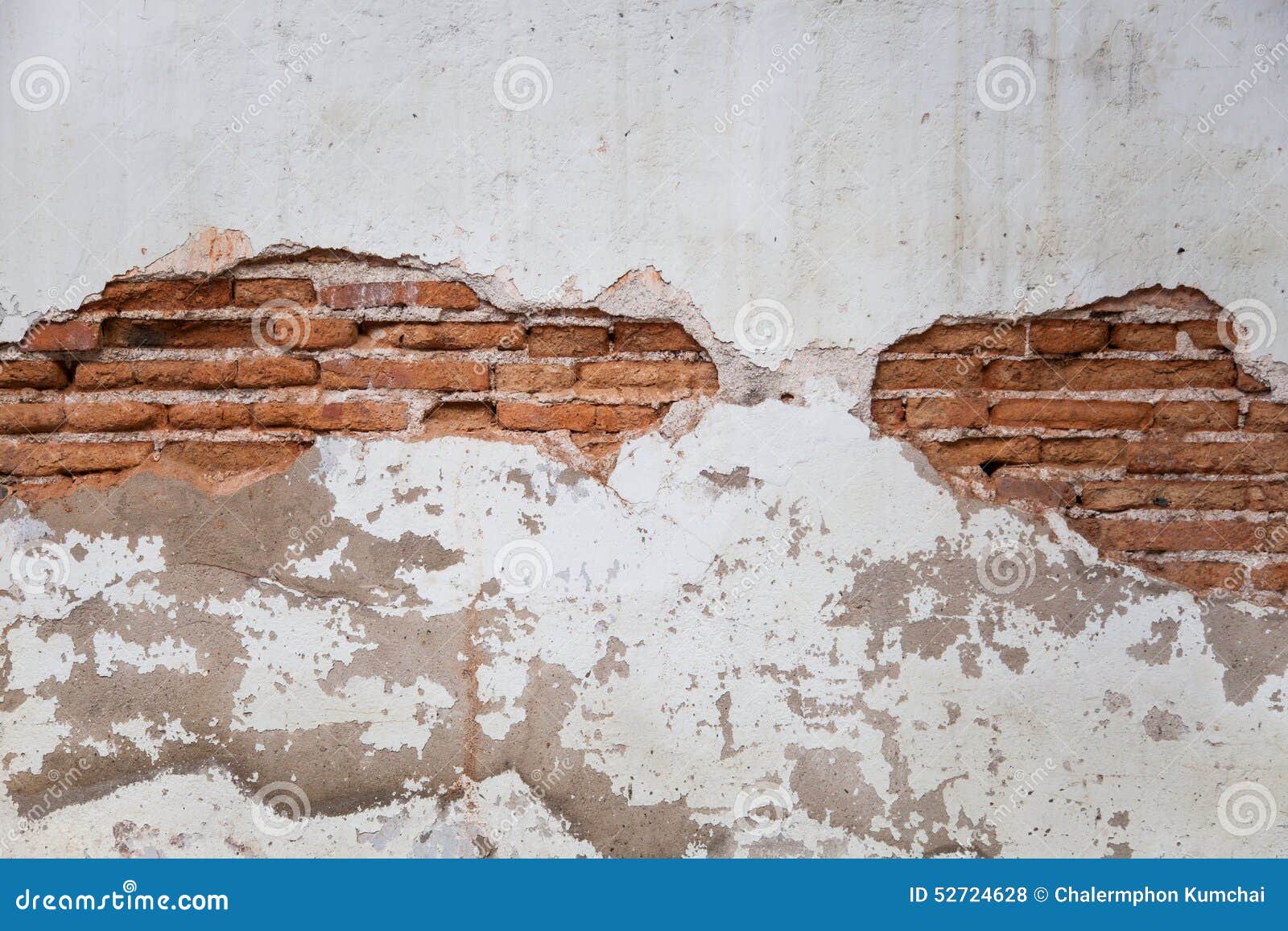 Background Texture from Brick Wall with Cracked Plaster Stock Photo ...