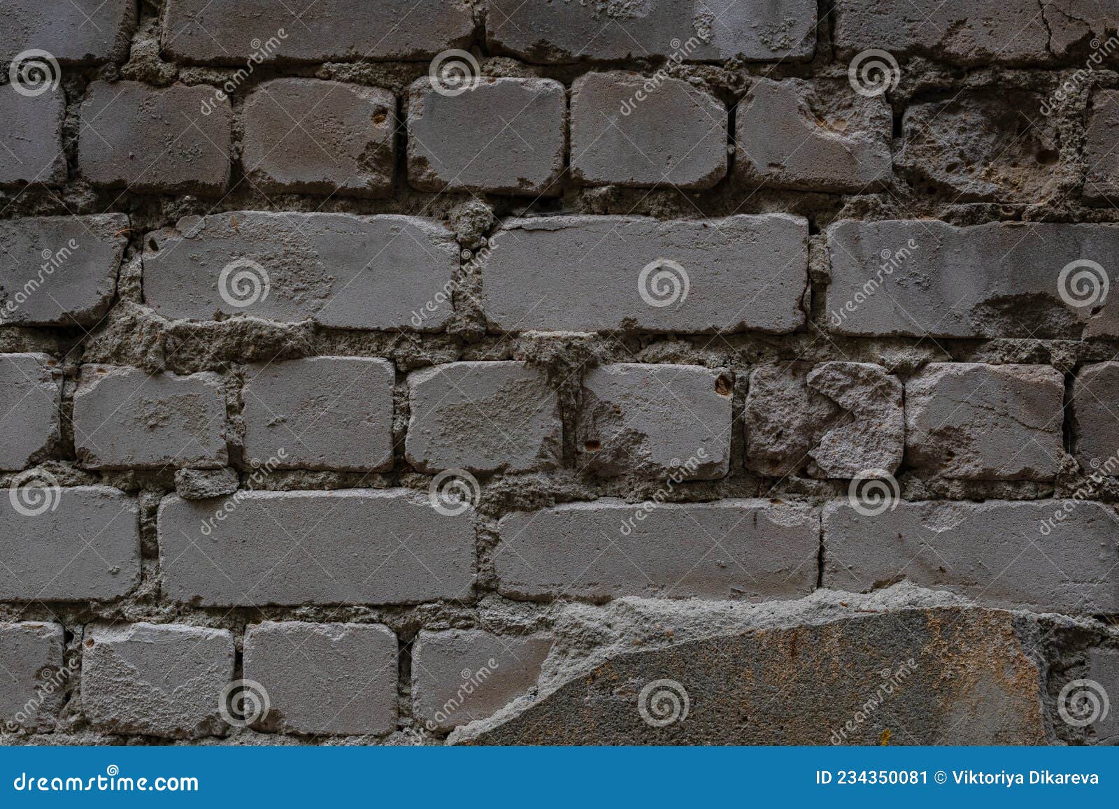 The Background and Texture of a Brick Wall, Made of Old Crumbling White ...