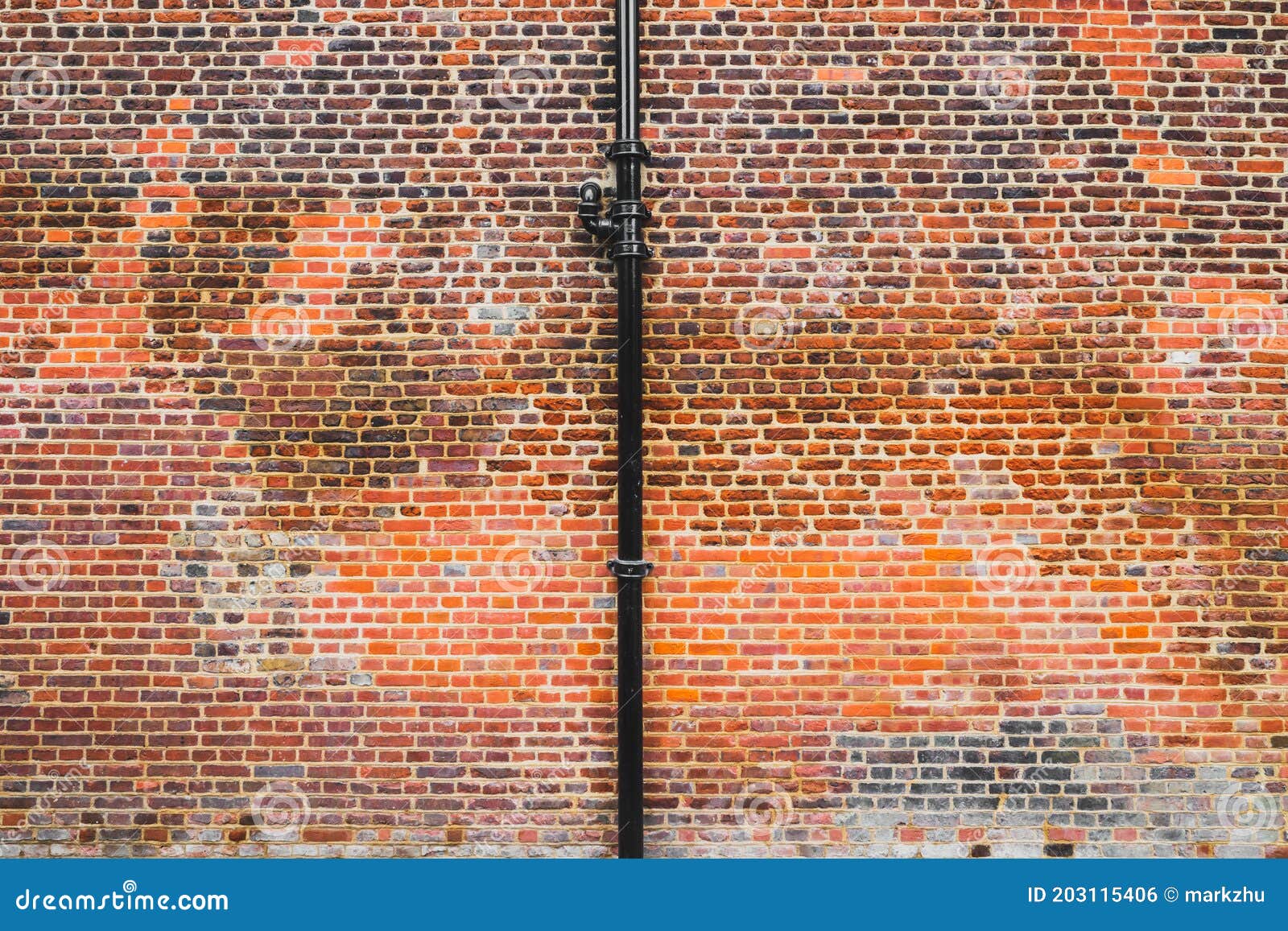 Background Texture of Brick Wall and Black Rain Pipe Stock Photo ...
