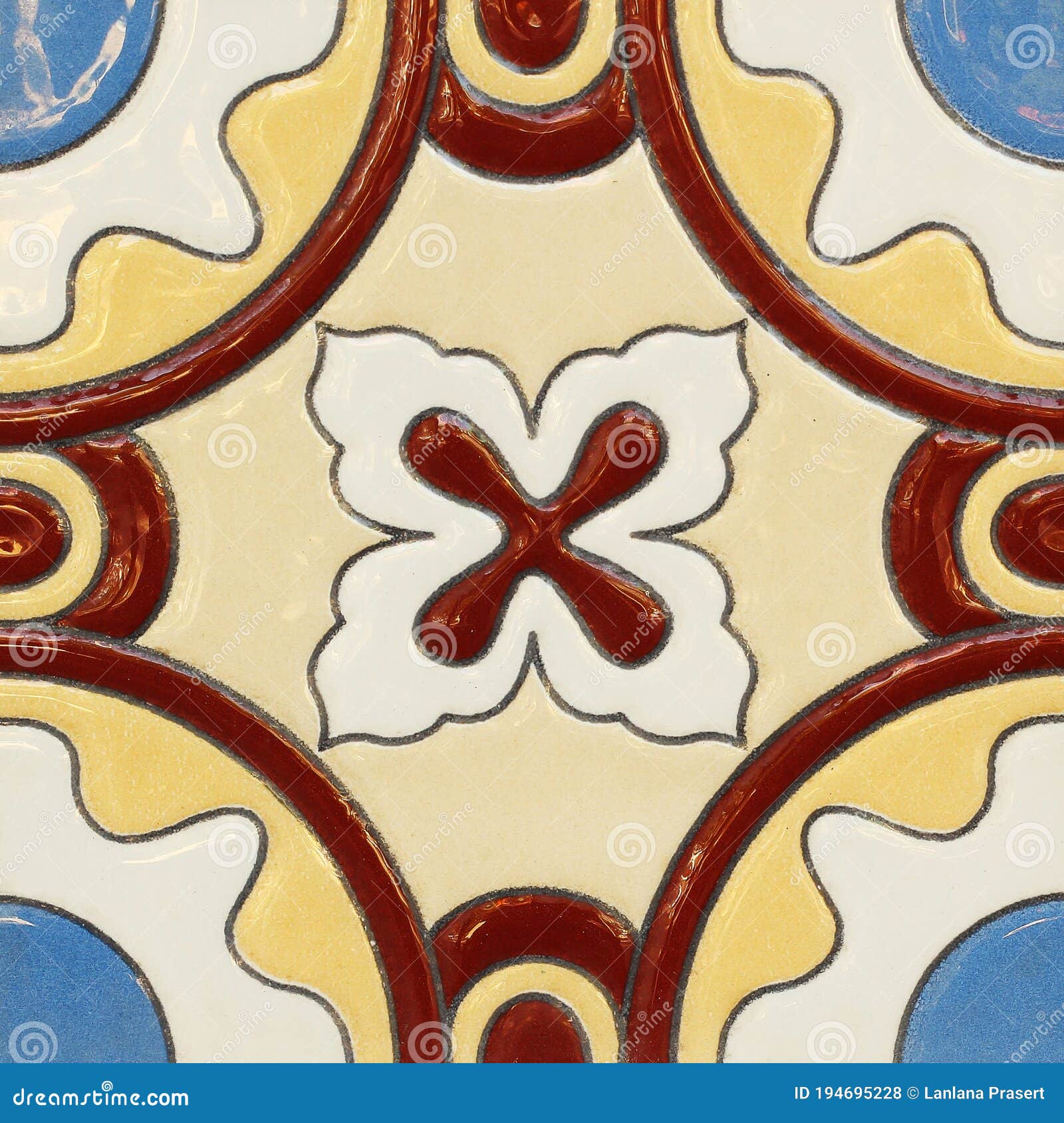 Background and Texture Ceramic Tile, Flower Pattern Stock Photo - Image ...