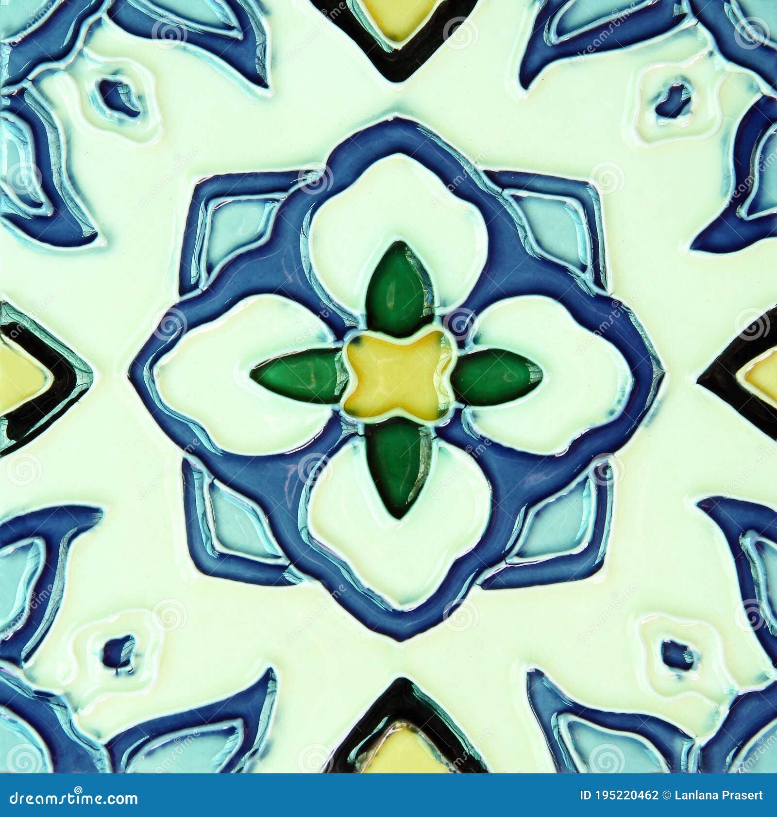 Background and Texture Ceramic Tile, Flower Pattern Stock Illustration ...