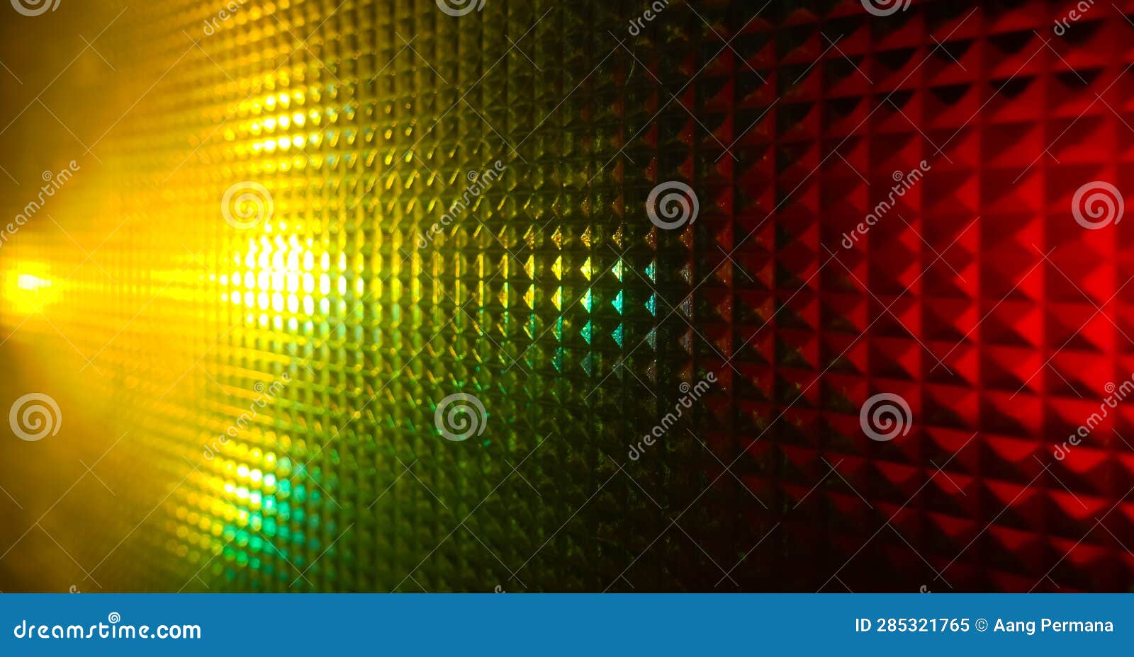 Background Texture of Red and Yellow Light on Glass Window with Square ...