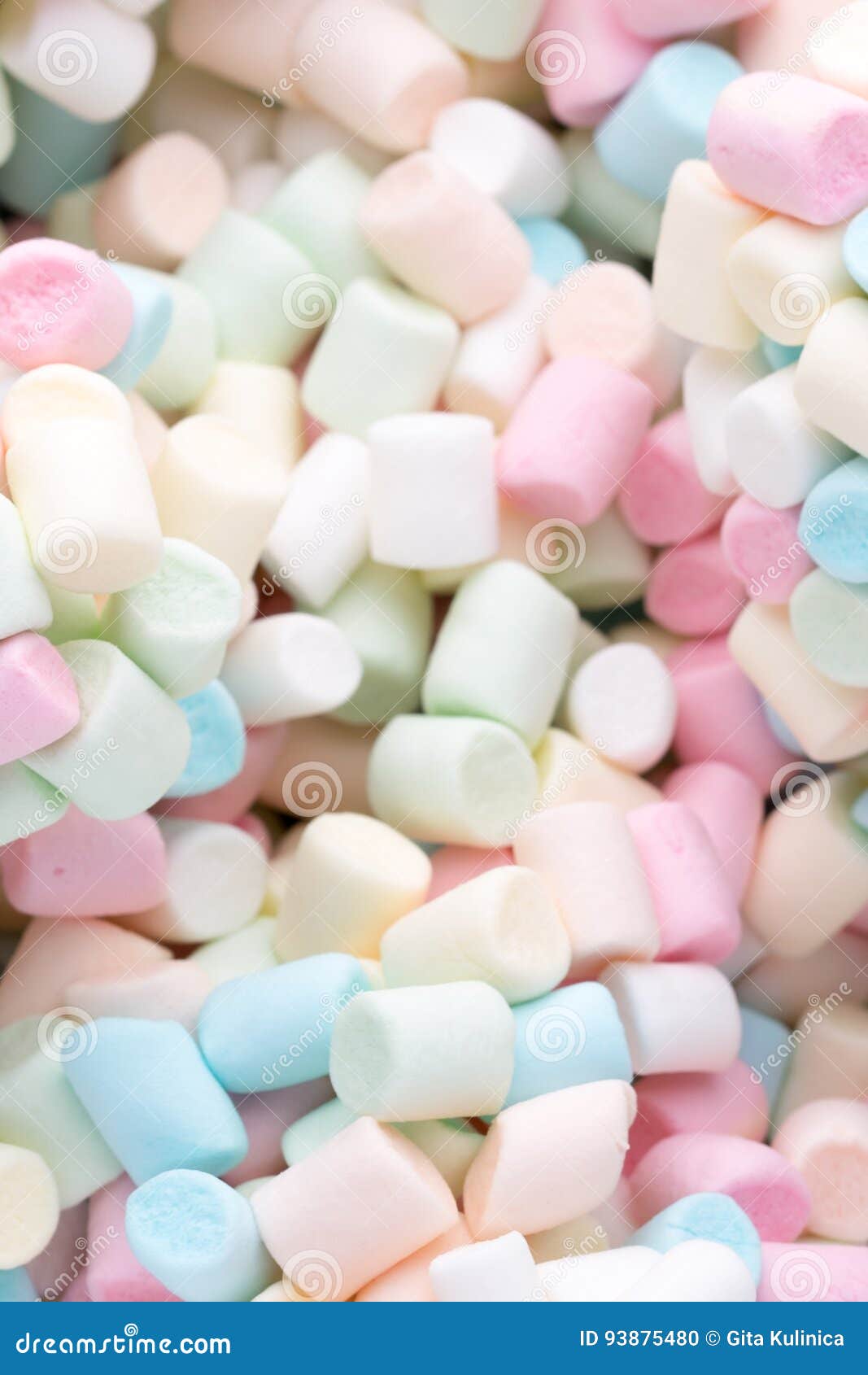 Background or Texture of Colorful Mini Marshmallows. Stock Photo ...