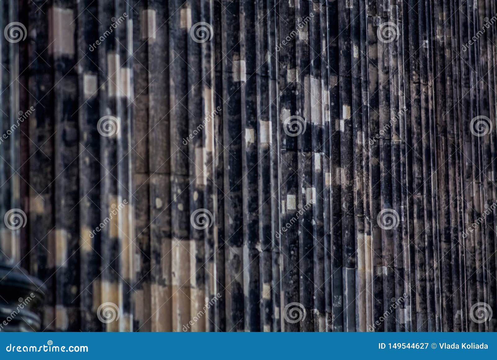Background or Texture from a Concrete Dark Column with Strips and ...