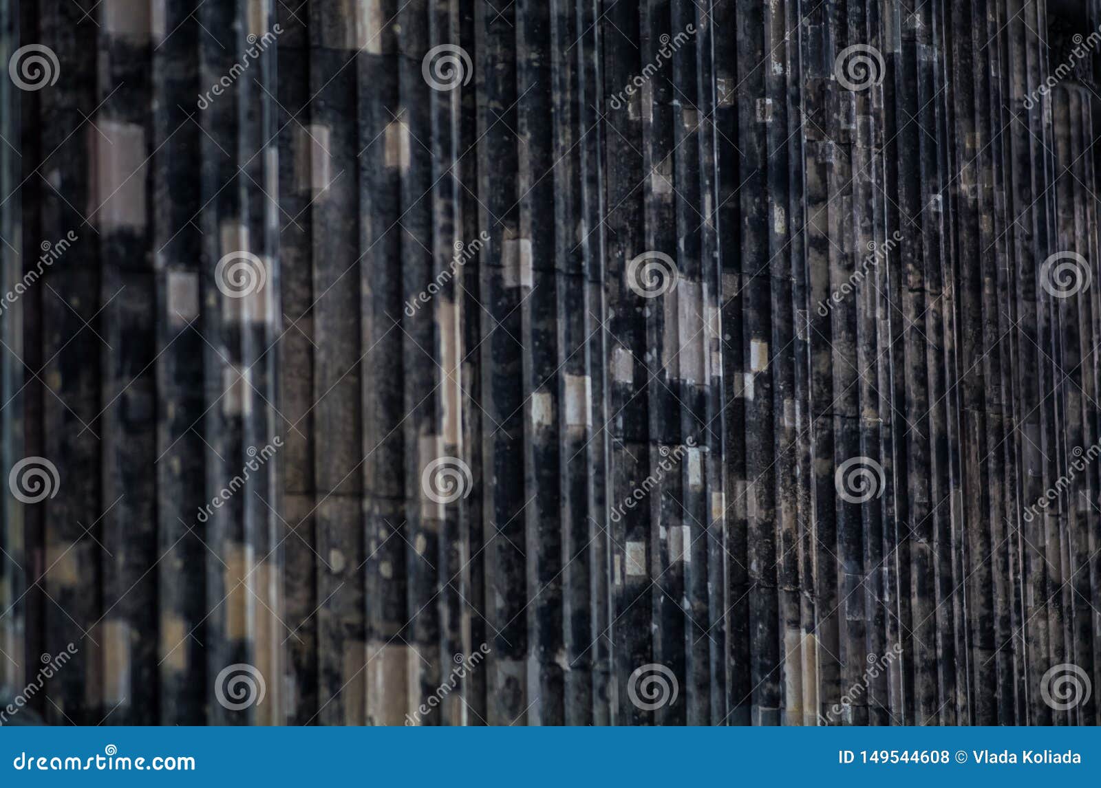 Background or Texture from a Concrete Dark Column with Strips and ...