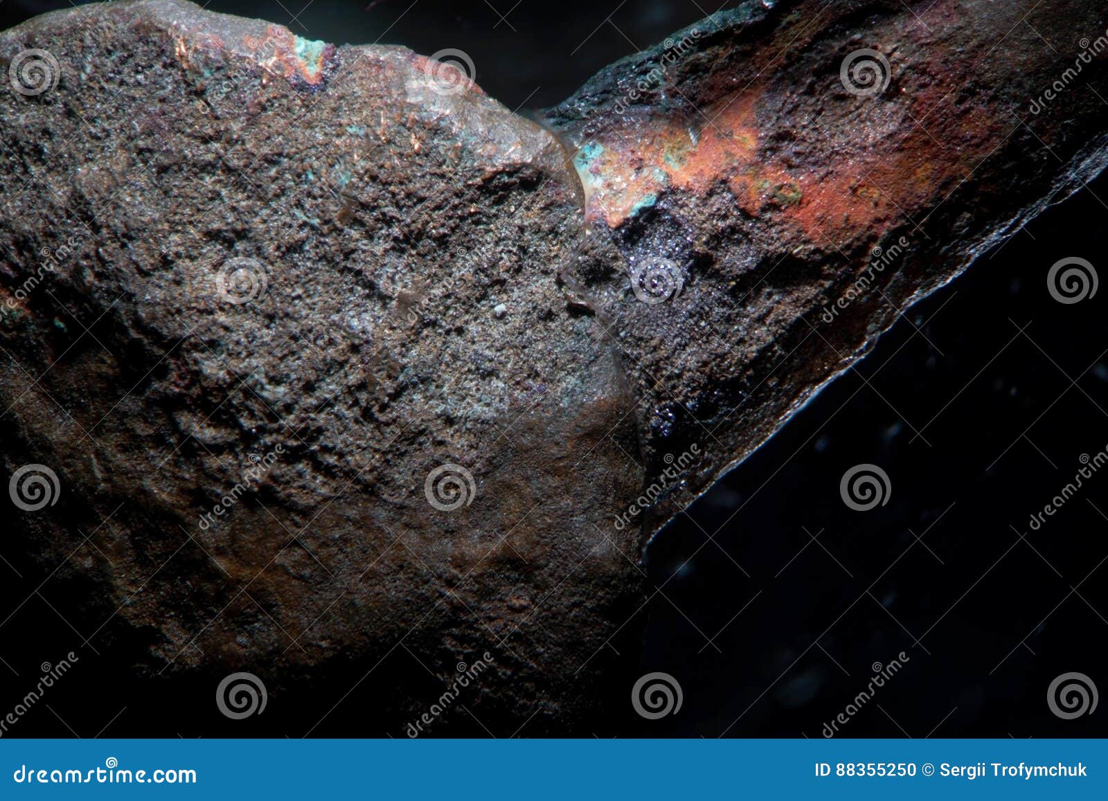 Background Texture Corroded Metal of Ancient Copper Nail. Rough Grained ...