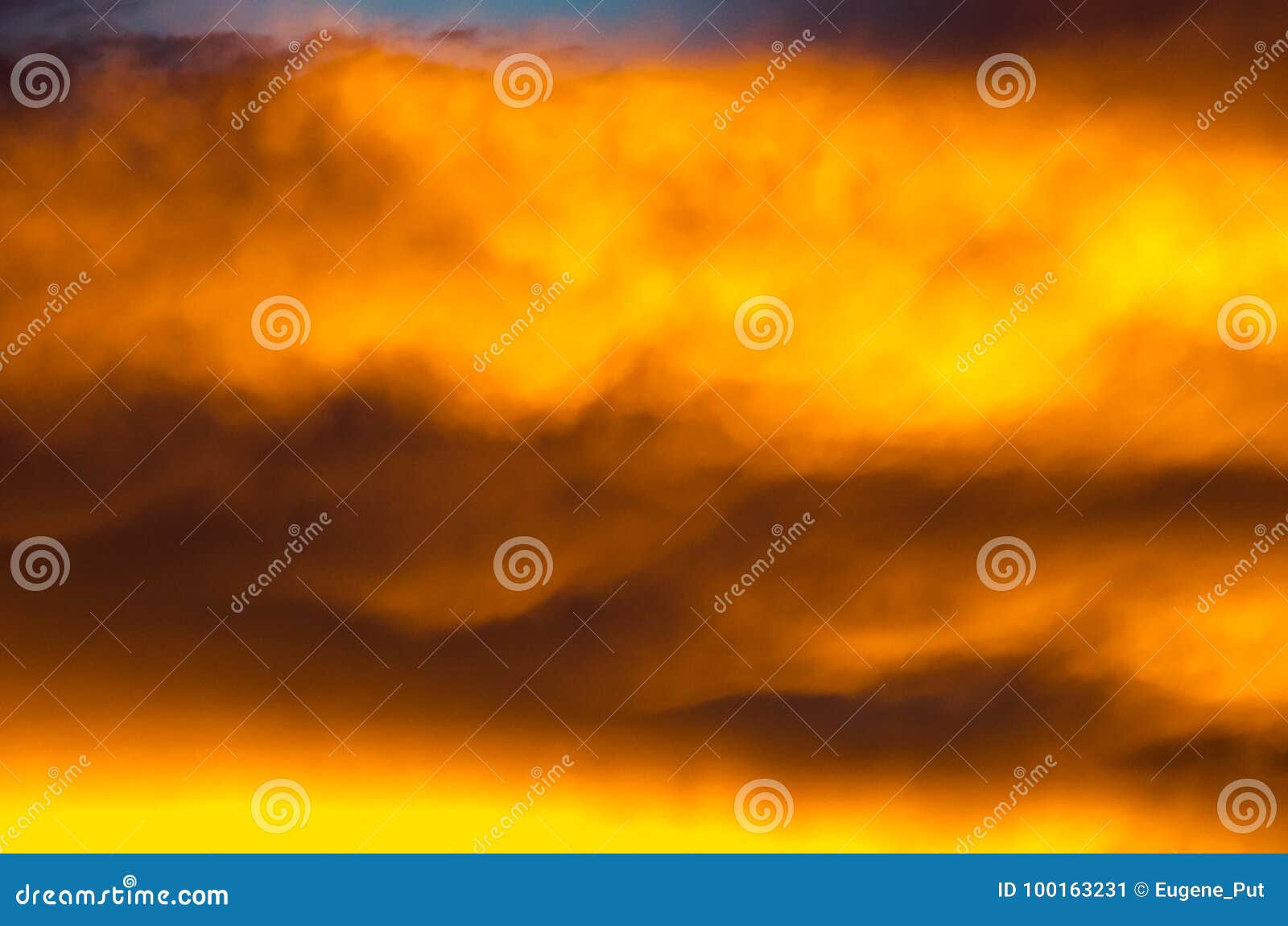 Background Texture of Dramatic Sunset Sky with Orange Clouds after ...