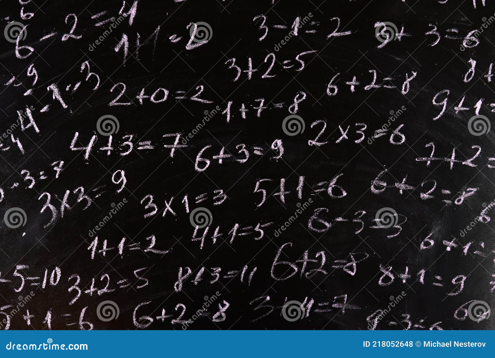 Background, Texture from the Examples on the Blackboard Stock Photo ...